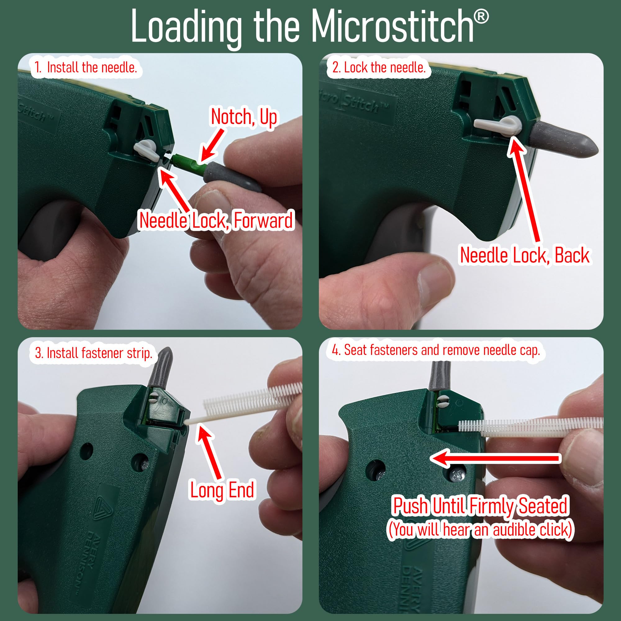 MicroStitch Tagging Gun Kit β Includes 1 Needle, 540 Black Fasteners & 540 White Fasteners (Starter Kit)