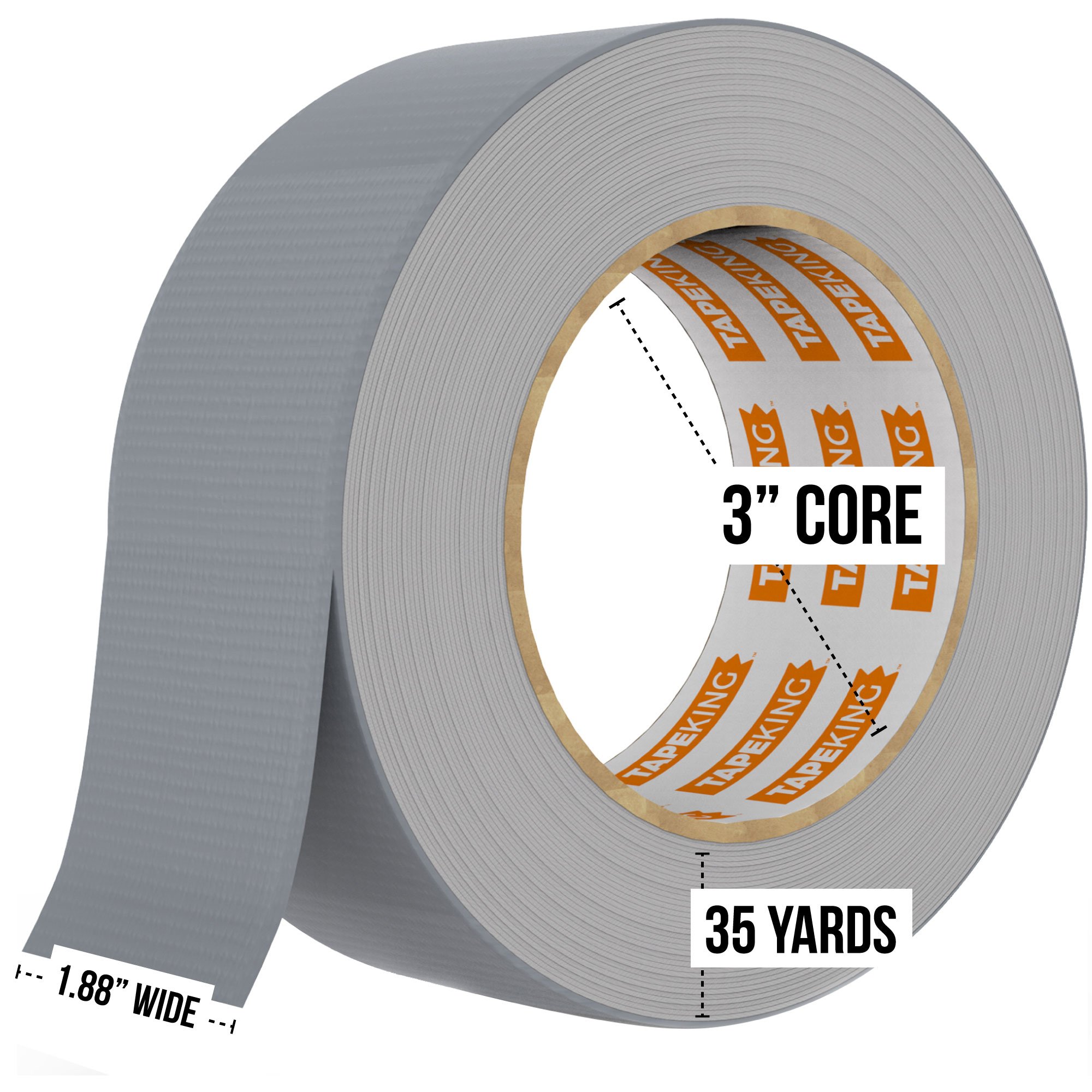Tape King Professional Grade Duct Tape, 3-Pack, Silver Color Multi Pack, 11mil (1.88 Inch x 35 Yards), 48mm x 32m - for Crafts, Home Improvement Projects, Repairs, Maintenance, Bulk