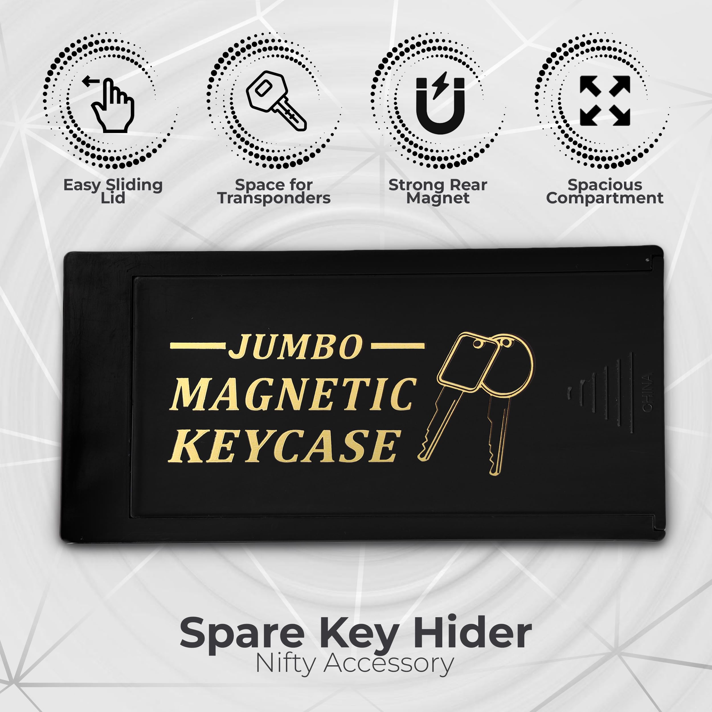 Hide A Key Magnetic Key Holder Under Car - Hide A Key for Your Car So You Never Lock Out - Plastic Magnet Key Hider to Store a Spare Key for Your Home, Storage, Office, or Vehicle - 3 pack - by RamPro