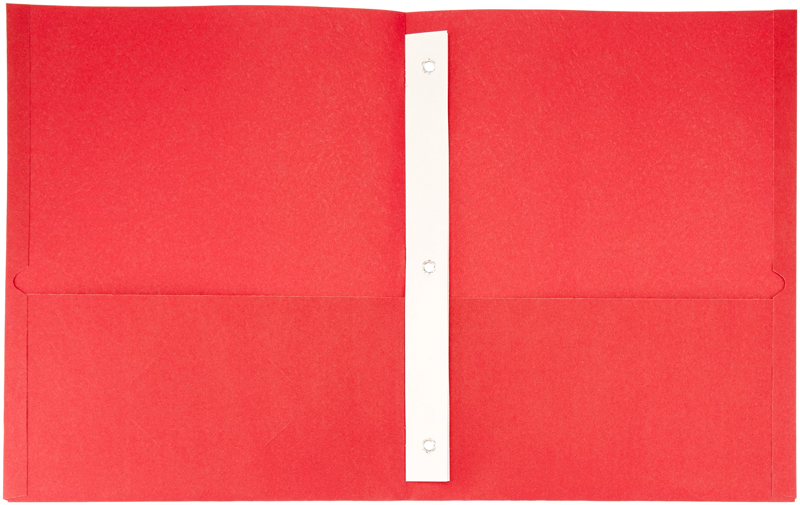 Amazon Basics Twin Pocket File Folders with Fasteners, 25-Pack (Assorted)