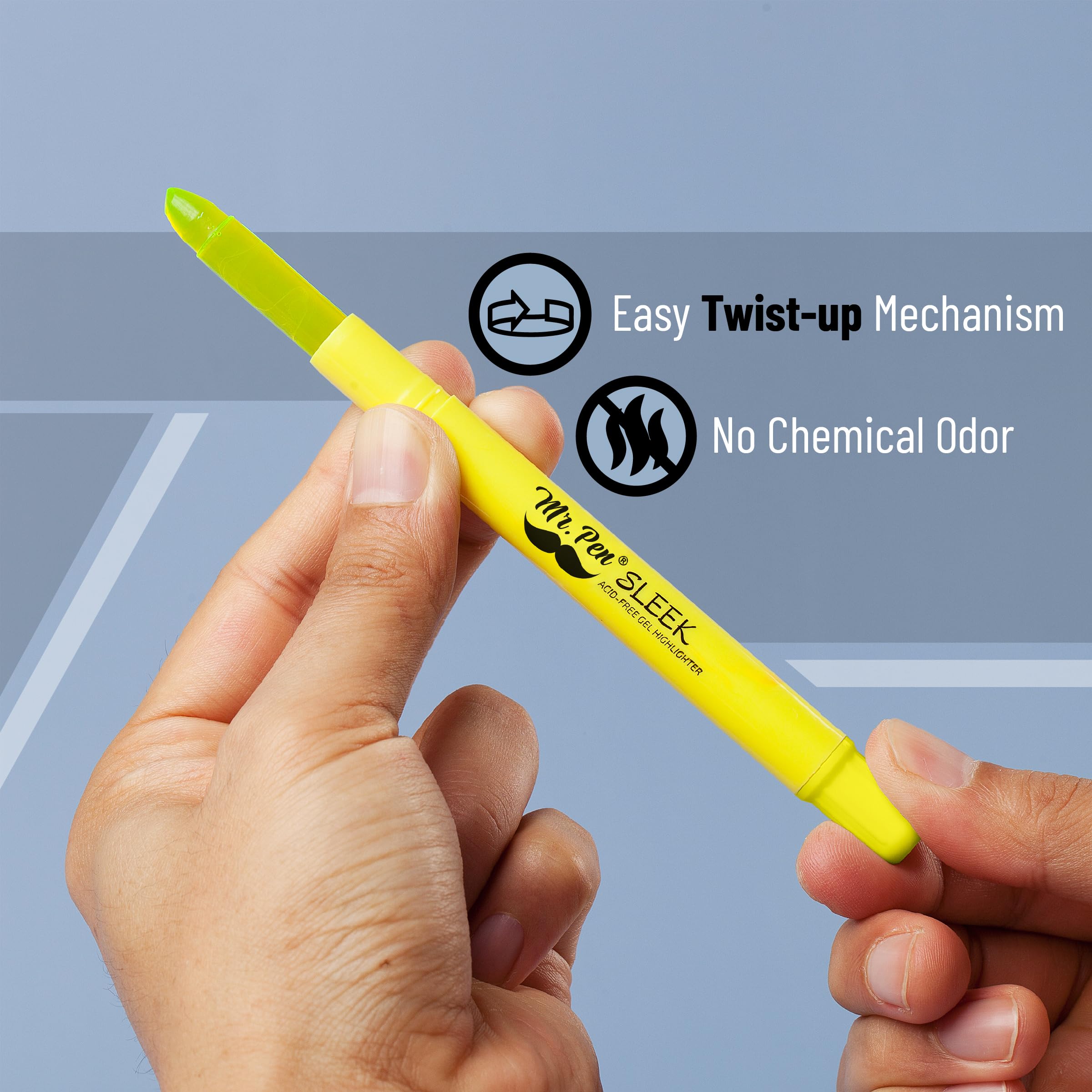 Mr. Pen- No Bleed Gel Highlighter, Bible Highlighters, Yellow, Pack of 8, Gel Highlighters