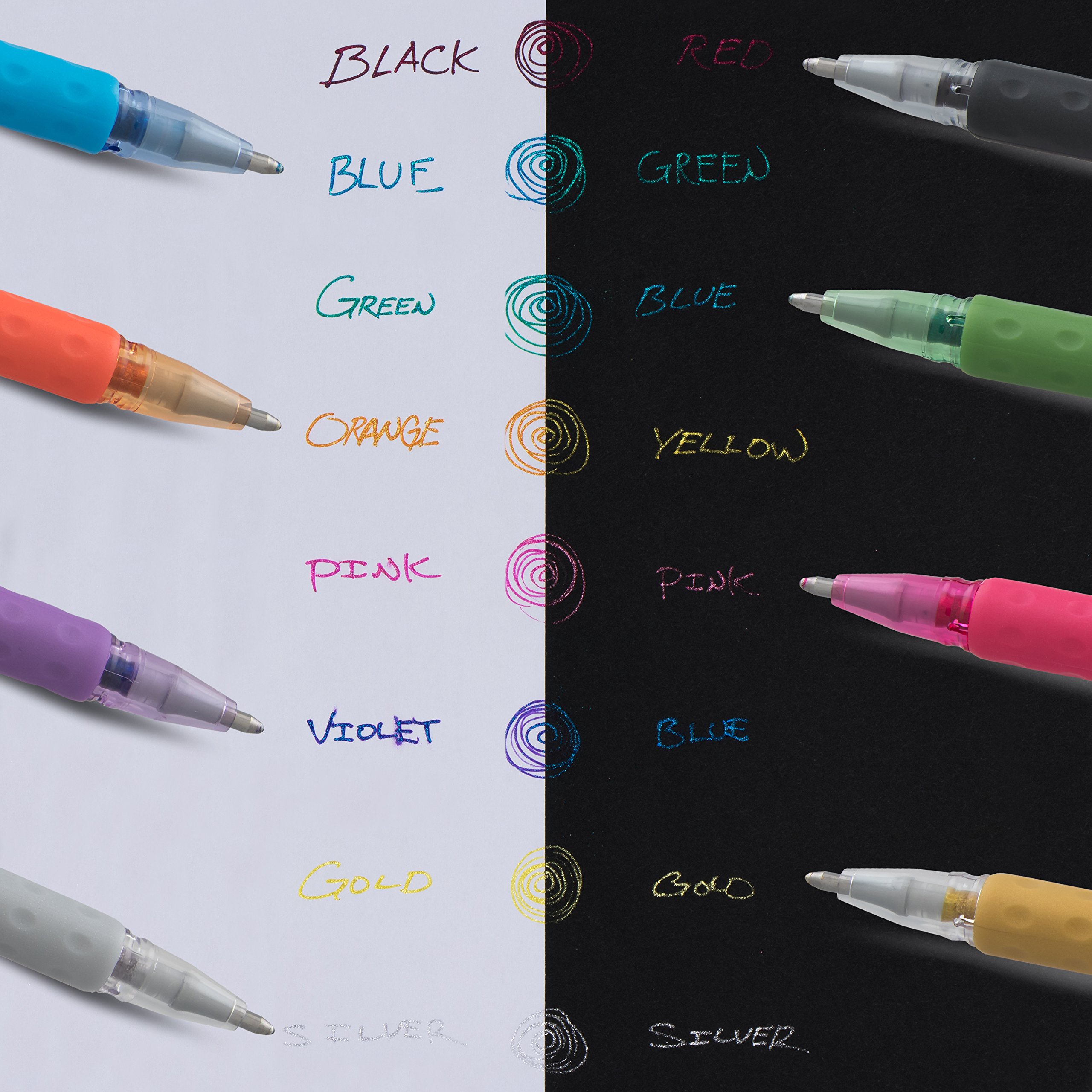 Pentel Sparkle Pop Metallic Gel Pen, 1.0mm Bold Line, Assorted Colors, Pack of 8 (K91BP8M)