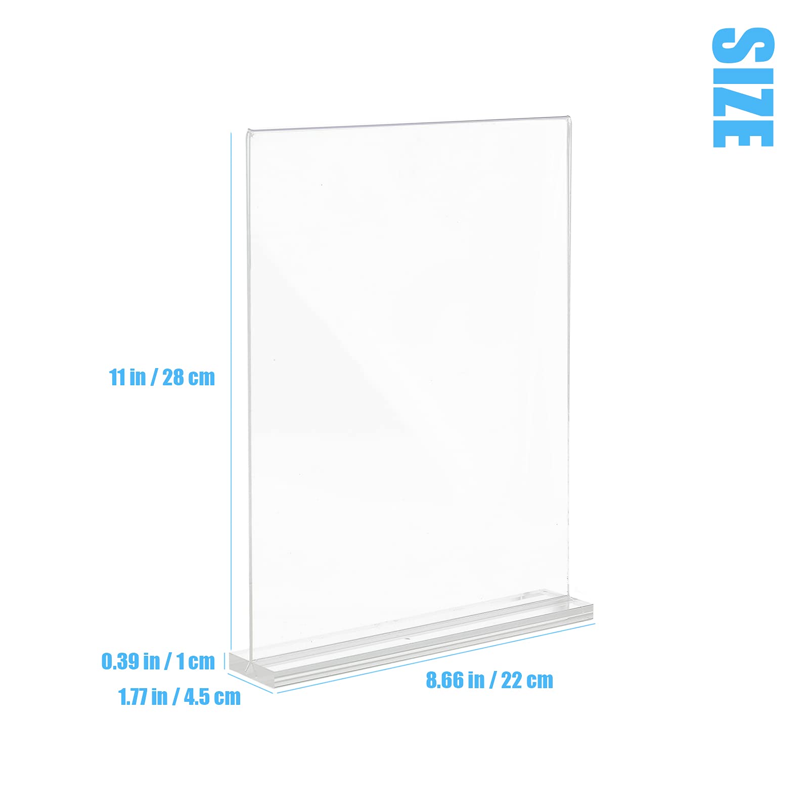 3 Pack Acrylic Sign Holder, 8.5 x 11 inches Clear Table Menu Display Stand Desktop Display Stand Paper Holder Table Top Sign Holder Suitable for Restaurants, Office, Home, Store