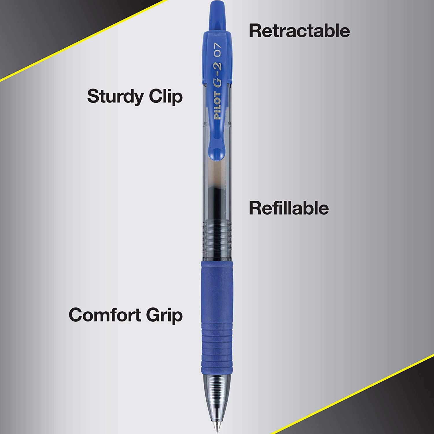 PILOT G2 Premium gel Pens, Fine Point Gel Ink Pen, 0.7 mm, Refillable & Retractable Rolling Ball, 5 Black and 5 Blue pens (Bulk pack of 10 Pens) (14784)