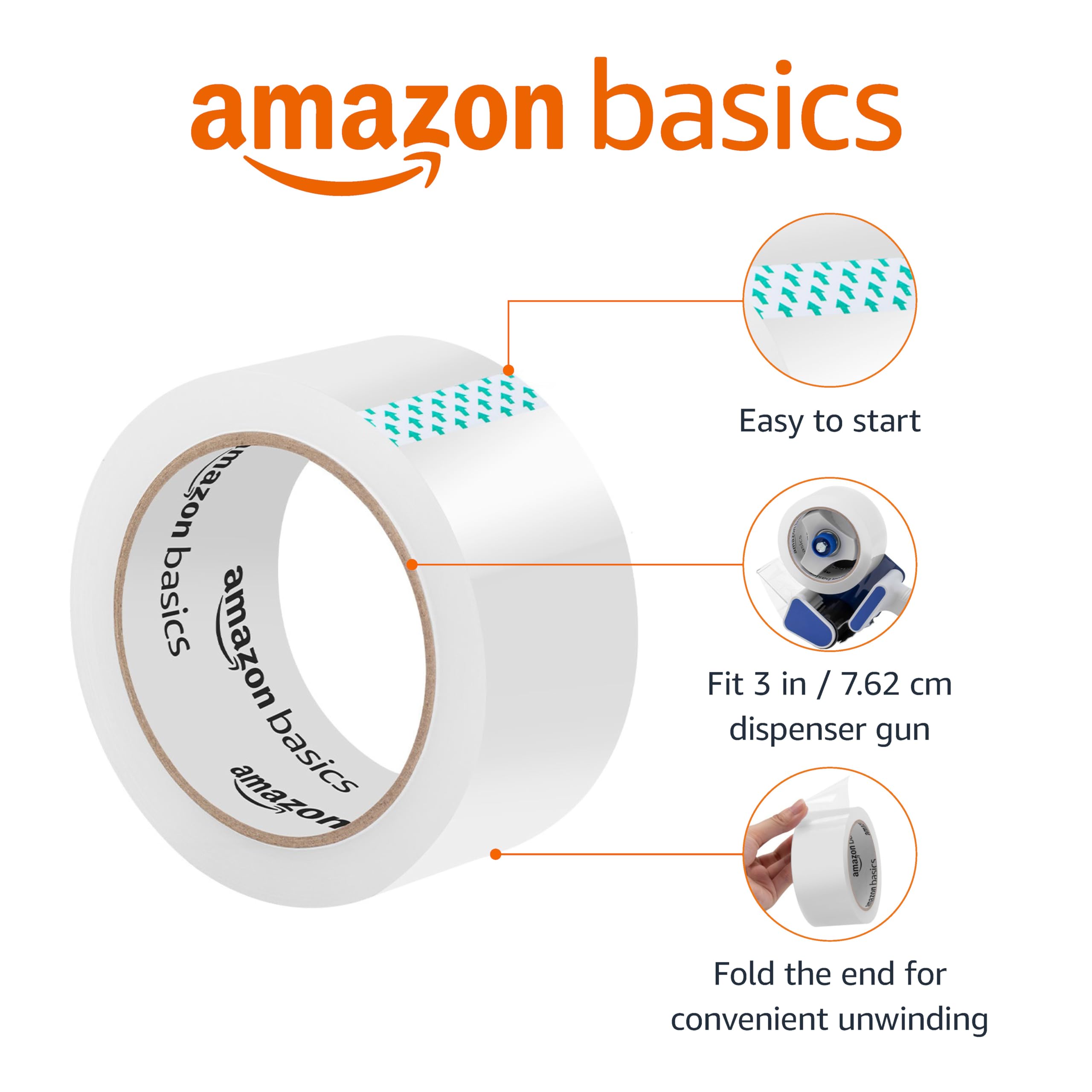Amazon Basics Packaging Tape for Shipping, Moving and Storing, 1.88" x 54.6 yds, 12-pack