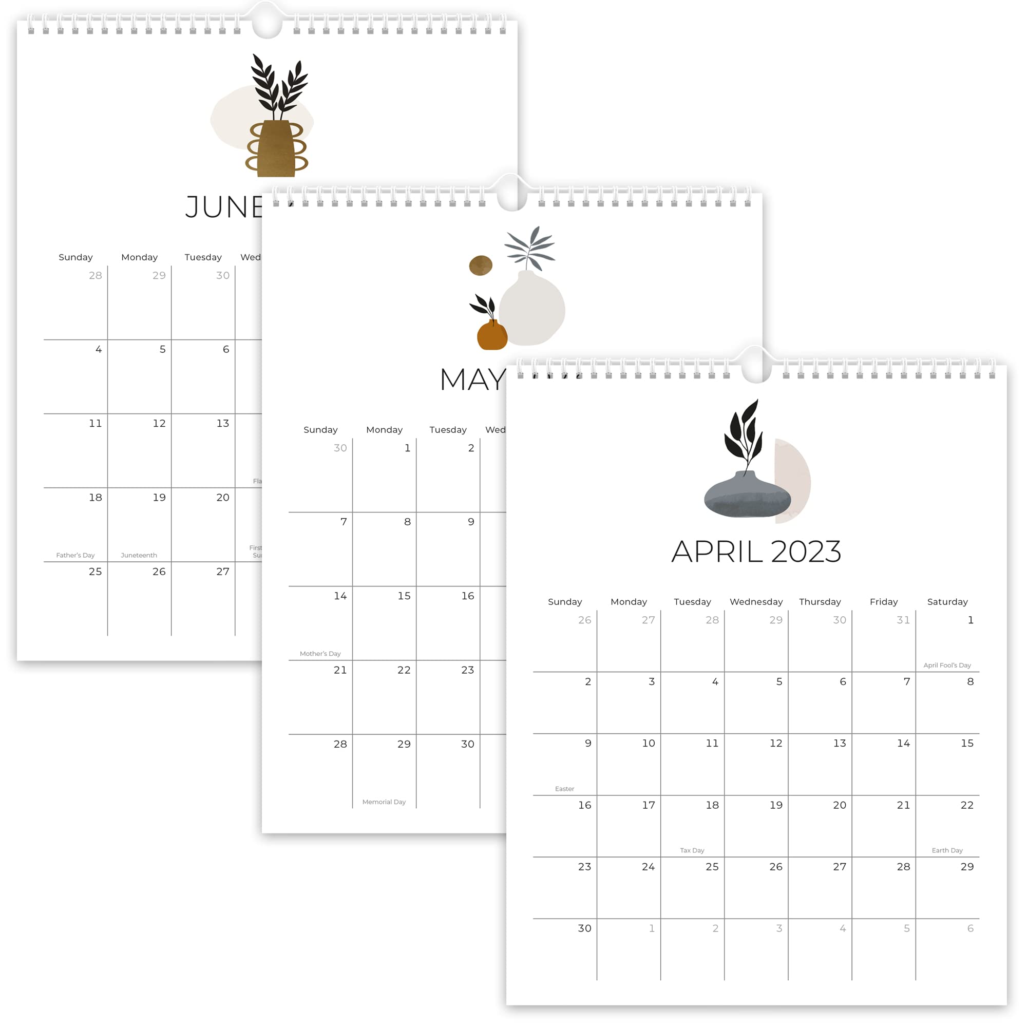Beautiful 2023 Abstract Design Wall Calendar - Runs Until July 2024 - The Perfect Office Supplies for Women With Monthly Boho Decor Designs for Easy Planning