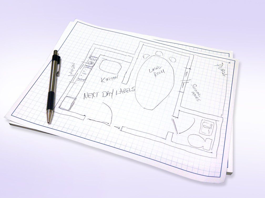 Next Day Labels 11x17 / Blueprint and Graph Paper (1 Pad, 50 Sheets Per Pad)