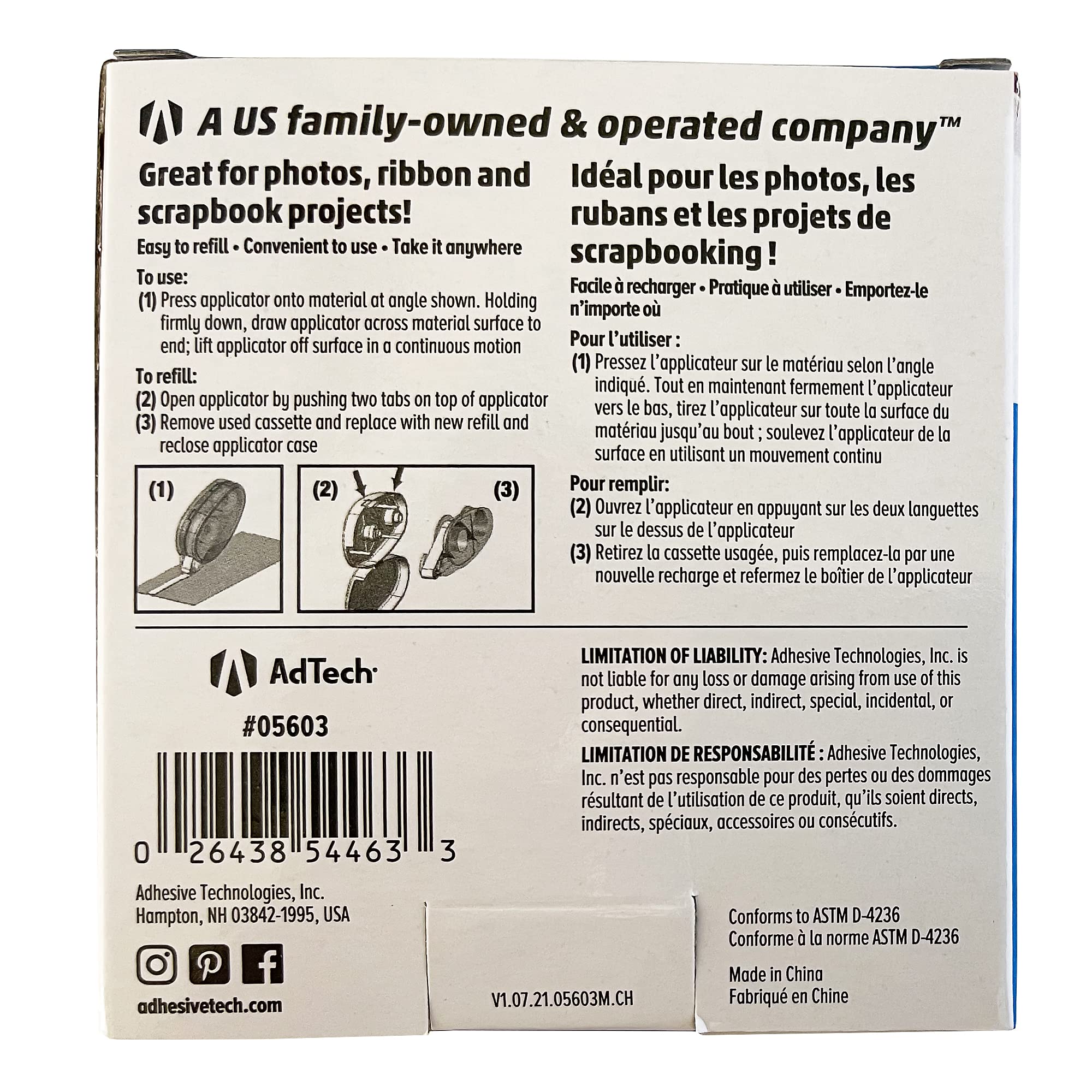 Adtech 05603 Glue Runner Permanent 35 Yards Total - Pack of 3 (4 each)