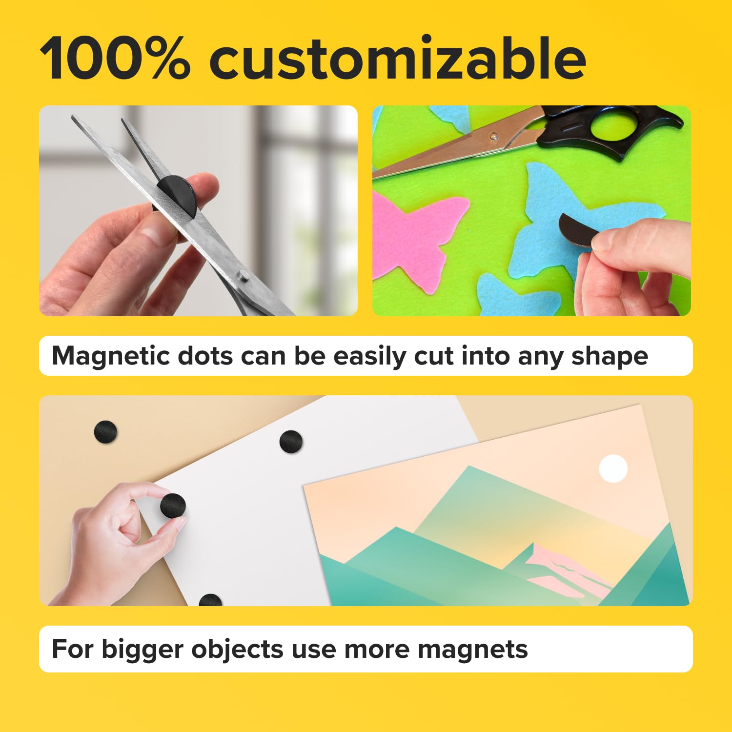Magnetic Dots - Self Adhesive Magnet Dots (0.8" x 0.8") - Peel & Stick Magnetic Circles - Flexible Sticky Magnets - Sheets is Alternative to Magnetic Squares, Stickers, Strip and Tape (120 Pcs)