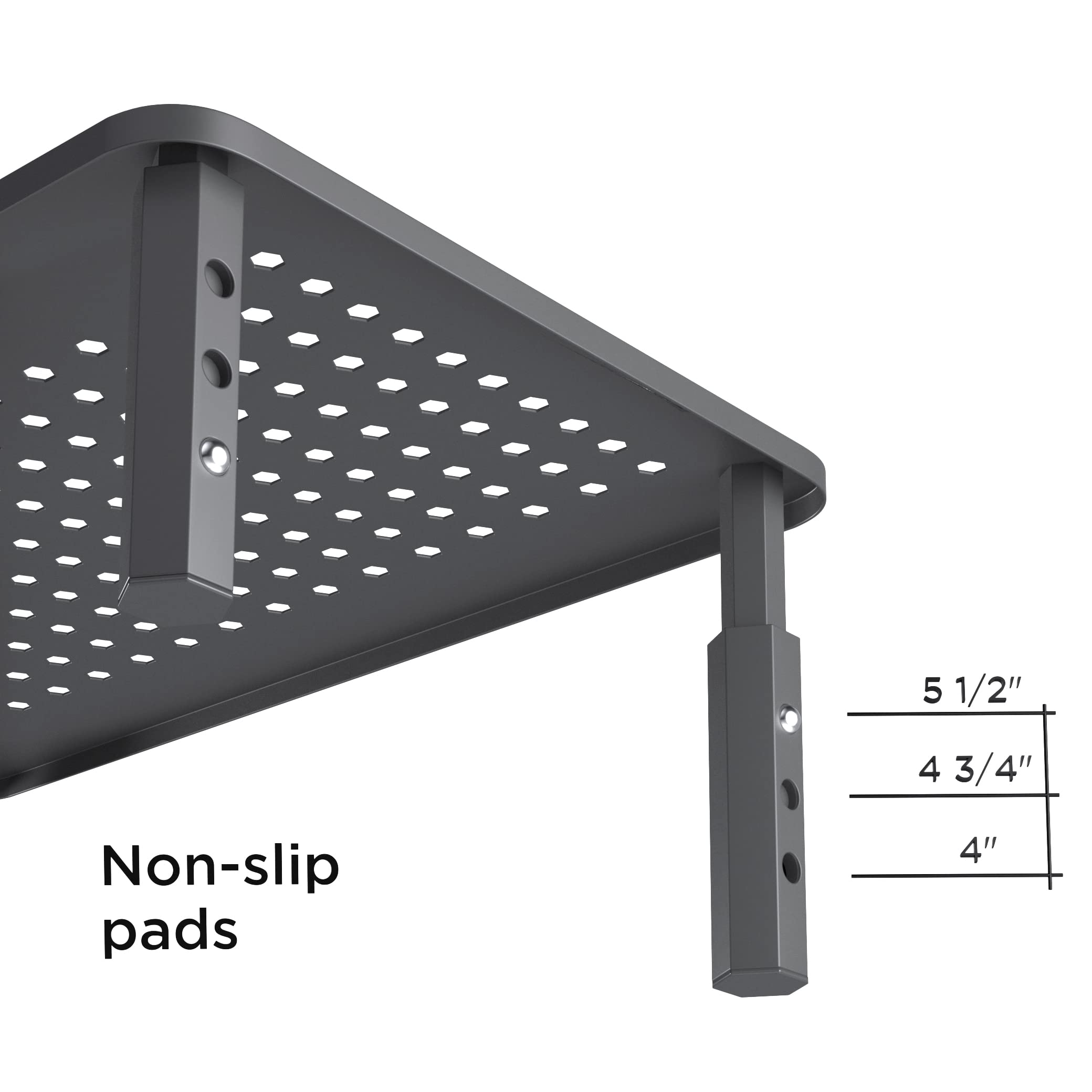 EVOOMI Monitor Stand Riser - Upgraded for Faster Productivity - Anti-Skid, HD Hexagonal Steel - Free Cable Ties - Computer Stand - Laptop, Desktop, Printer, iMac (Pack of 2)