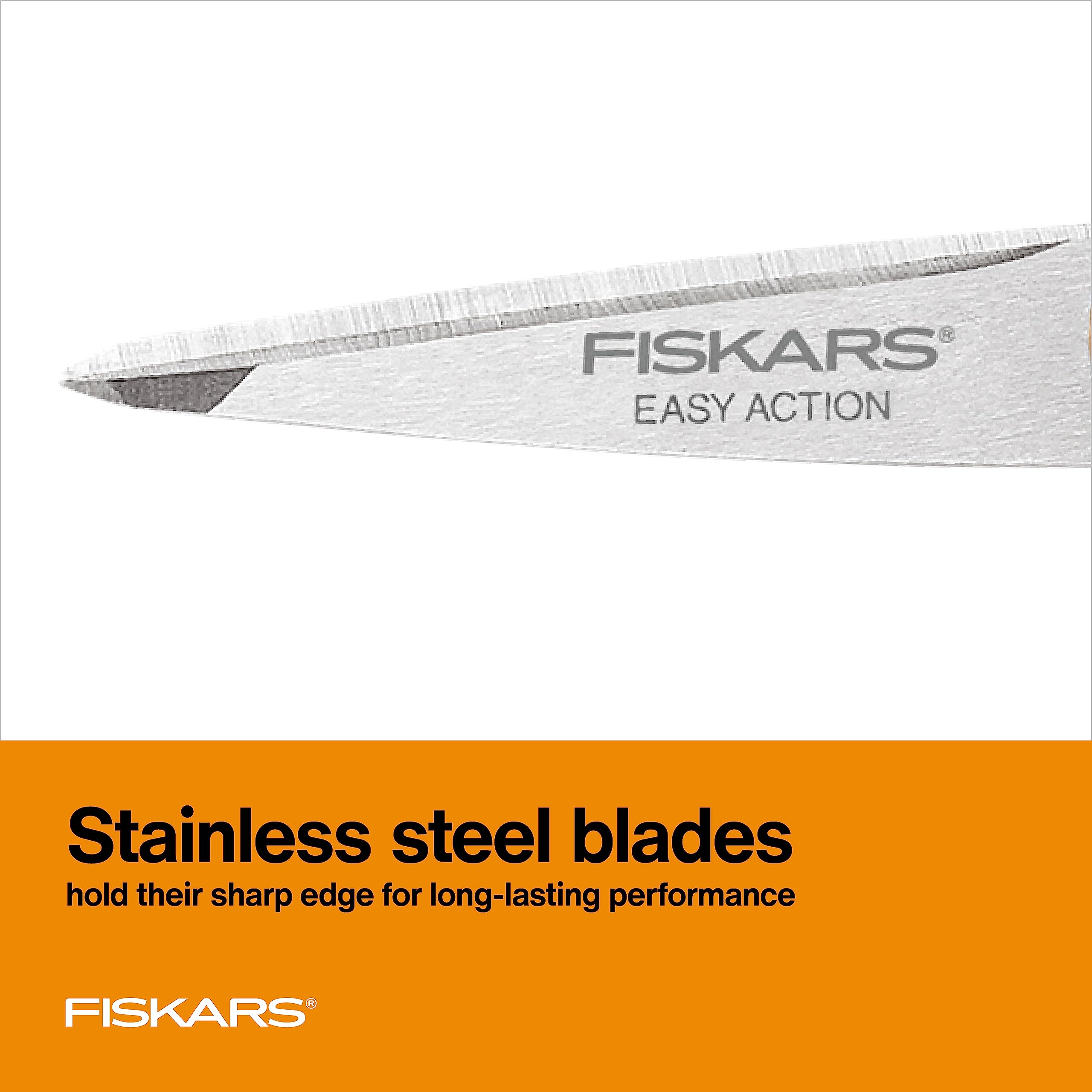 Fiskars 190500 RazorEdge Micro-Tip Easy Action Shears, 5 Inch, Orange and Gray