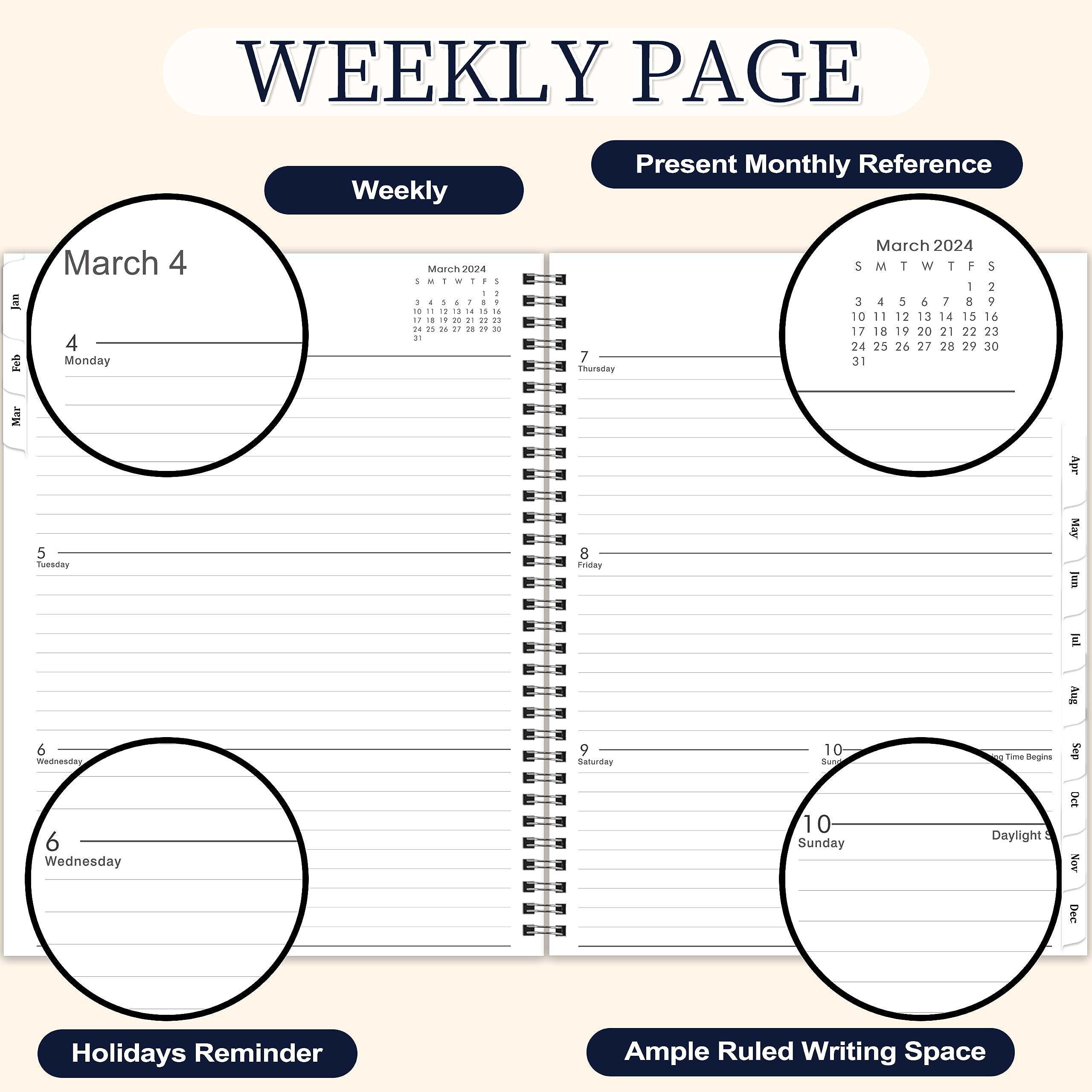 Planner 2023 - Weekly and Monthly Planner 2023, 9” × 11”, Planner 2023 from Jan 2023 to Dec 2023, Inner Pocket, Premium Paper, Twin-wire Binding, Make Your Life Productive