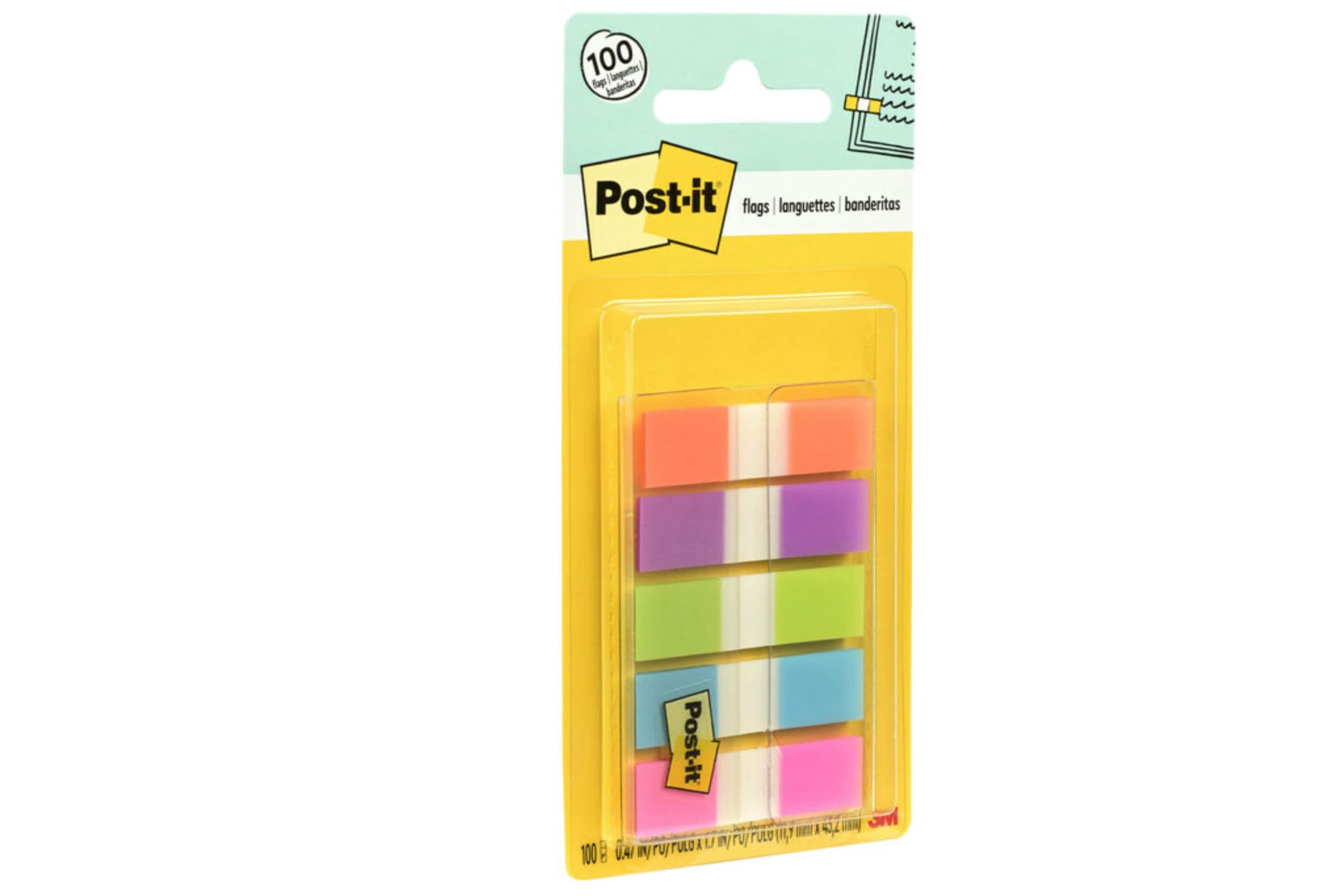 Post-it Flags 6835CB2 Page Flags in Portable Dispenser, 5 Bright Colors, 5 Dispensers, 20 Flags/Color