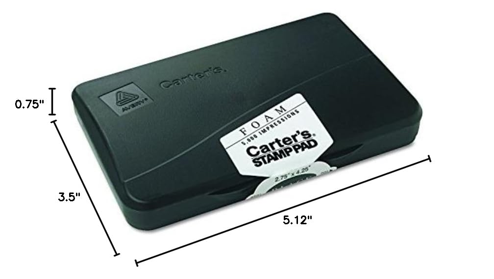Avery Carter's Foam Stamp Pad, 2.75 x 4.25 Inch, Black, 1 Pad (21381)