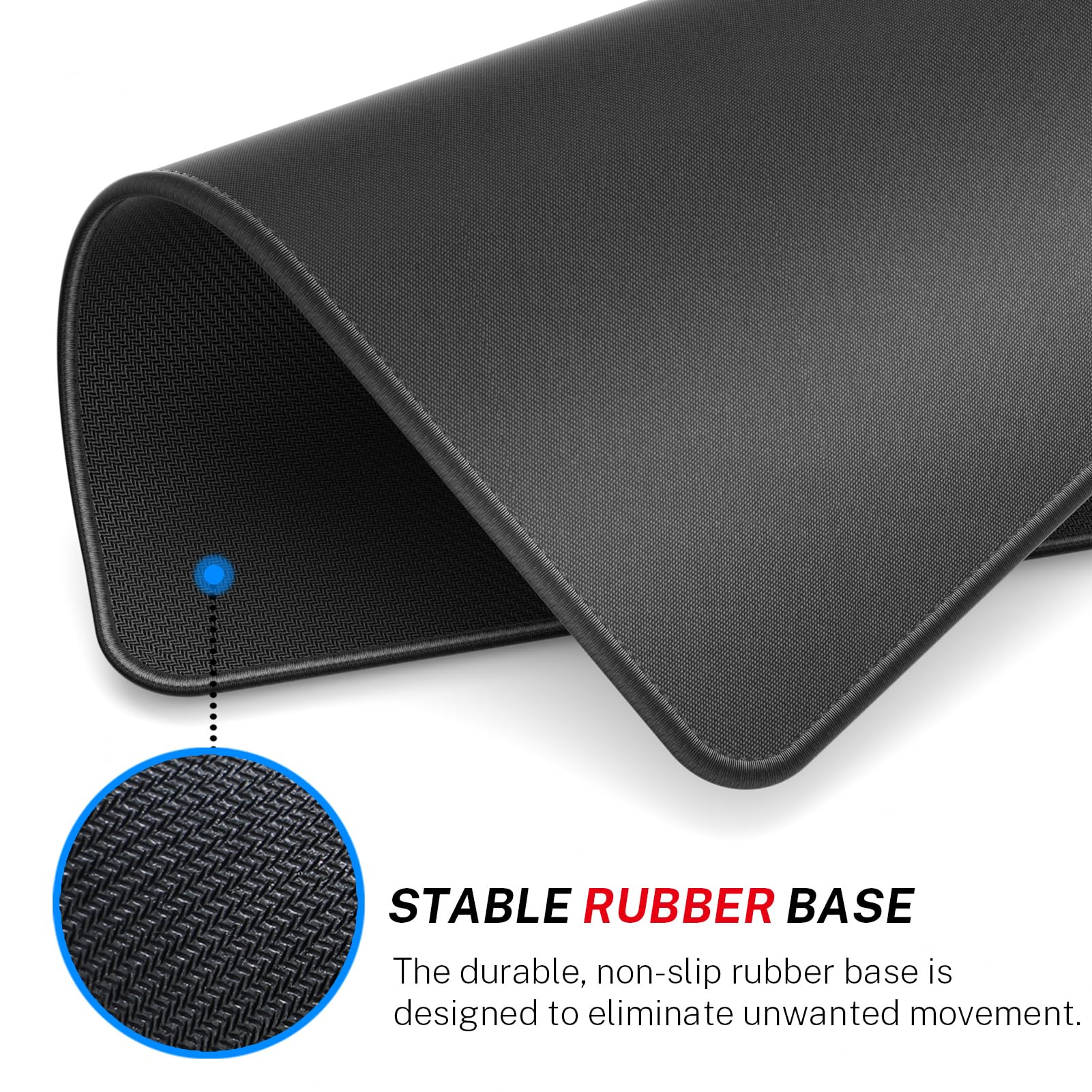 MROCO Mouse Pad [30% Larger] with Stitched Edges, 3 Pack Premium-Textured & Waterproof Mousepad Bulk with Non-Slip Rubber Base, Mouse Pads for Computers, Laptop, PC, Office & Home, 8.5 x 11 in, Black
