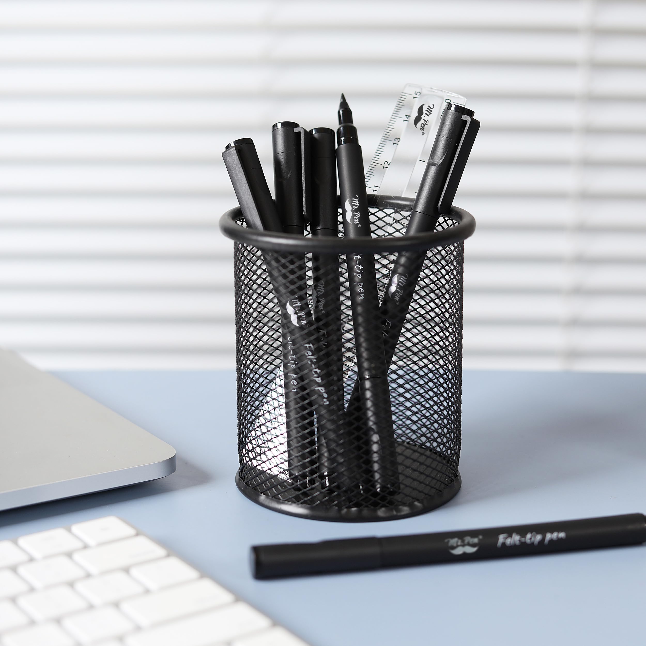 Mr. Pen- Pens, Felt Tip Pens, Black Pens, Pack of 6, Fast Dry, No Smear, Fine Point Pens Black, Black Felt Tip Pens, Bible Journaling Pens, Felt Pens, Planner Markers, Pens for Journaling