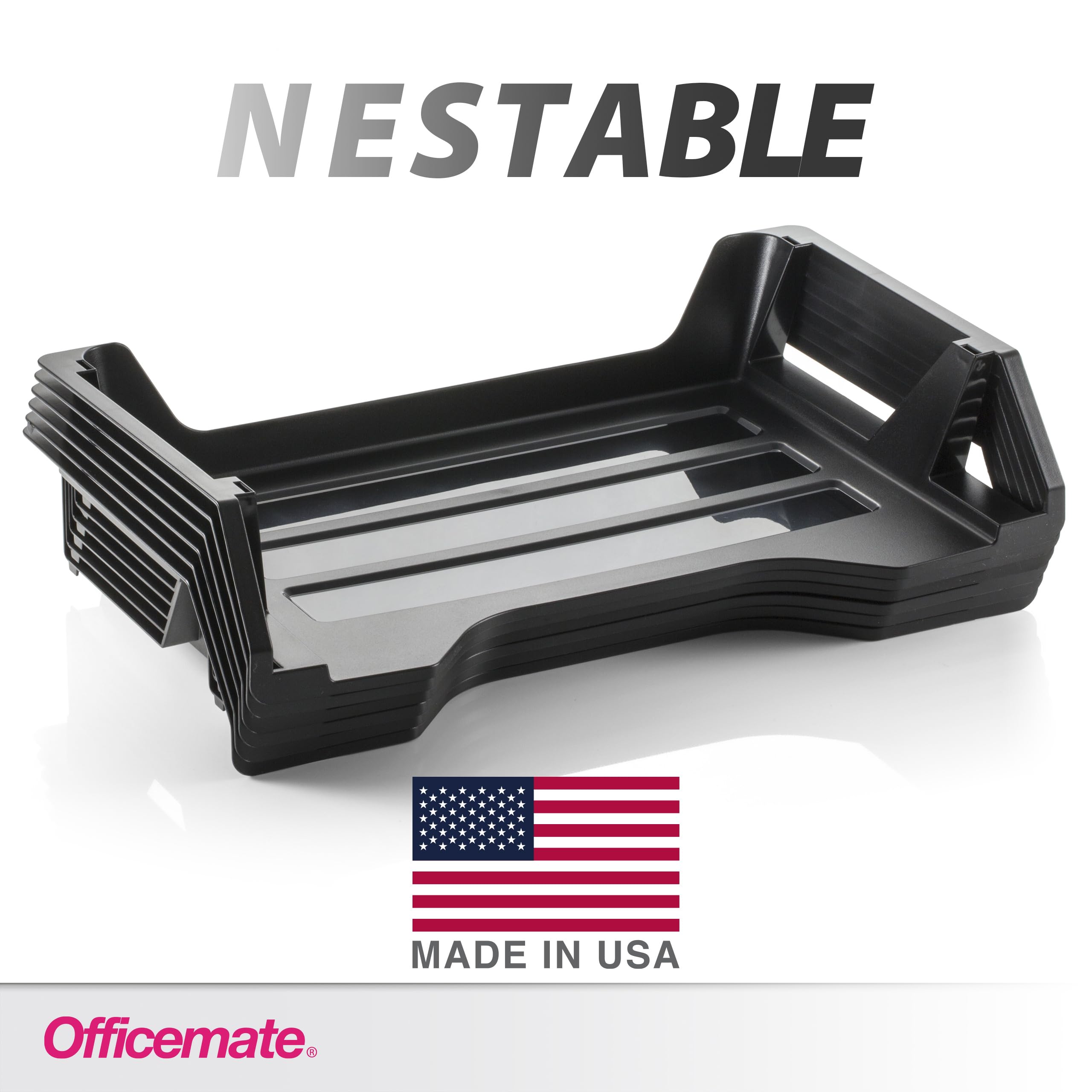 Officemate Recycled Desk Tray, Side Load, 15 1/8 x 8 7/8 x 15, Letter/A4, 6/PK (26212)