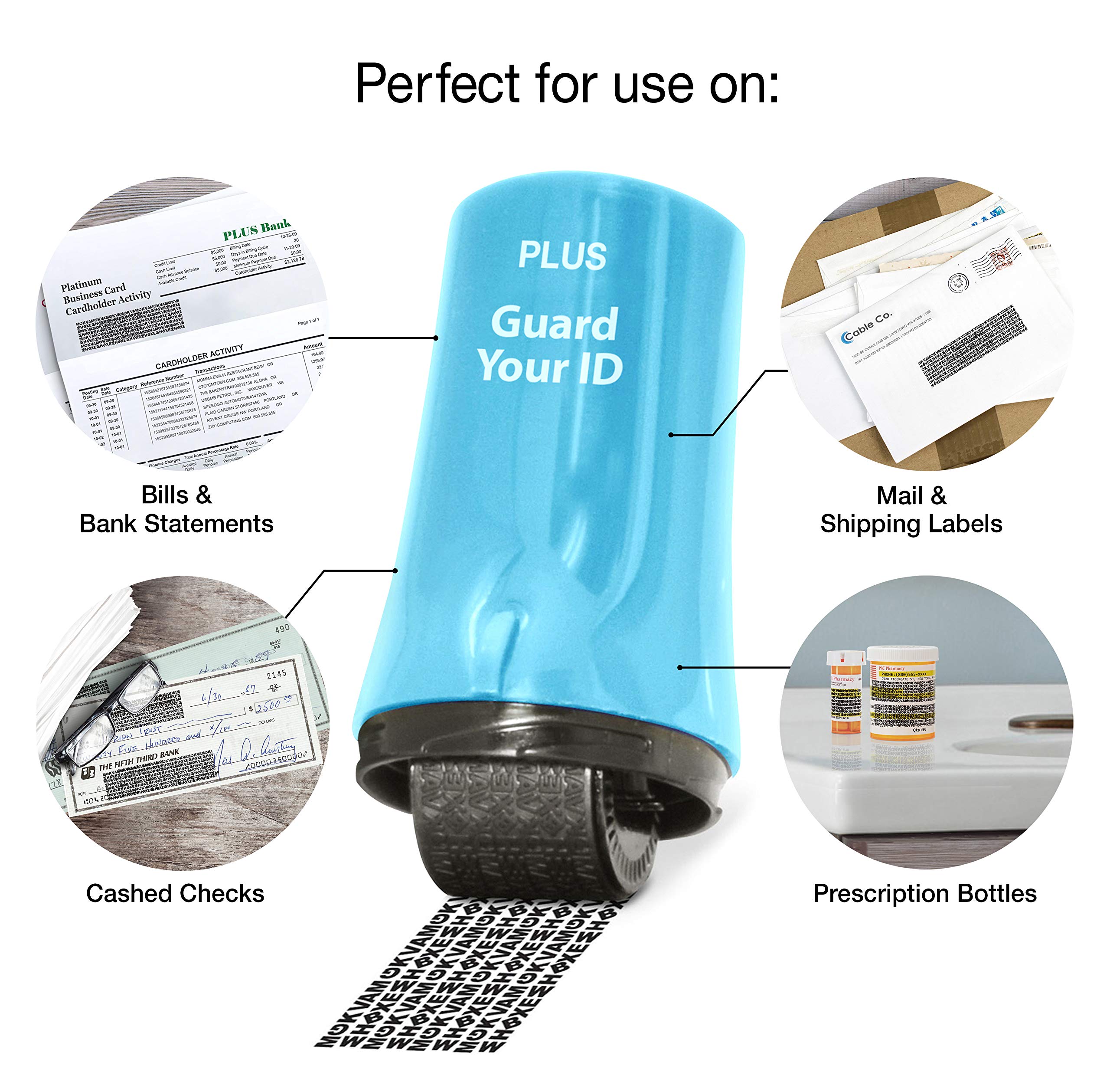 The Original Guard Your ID Advanced 2.0 Roller for Identity Theft Protection Confidential Security Stamp (Regular 3-Pack, Mixed Color: Turquoise, Green, White)