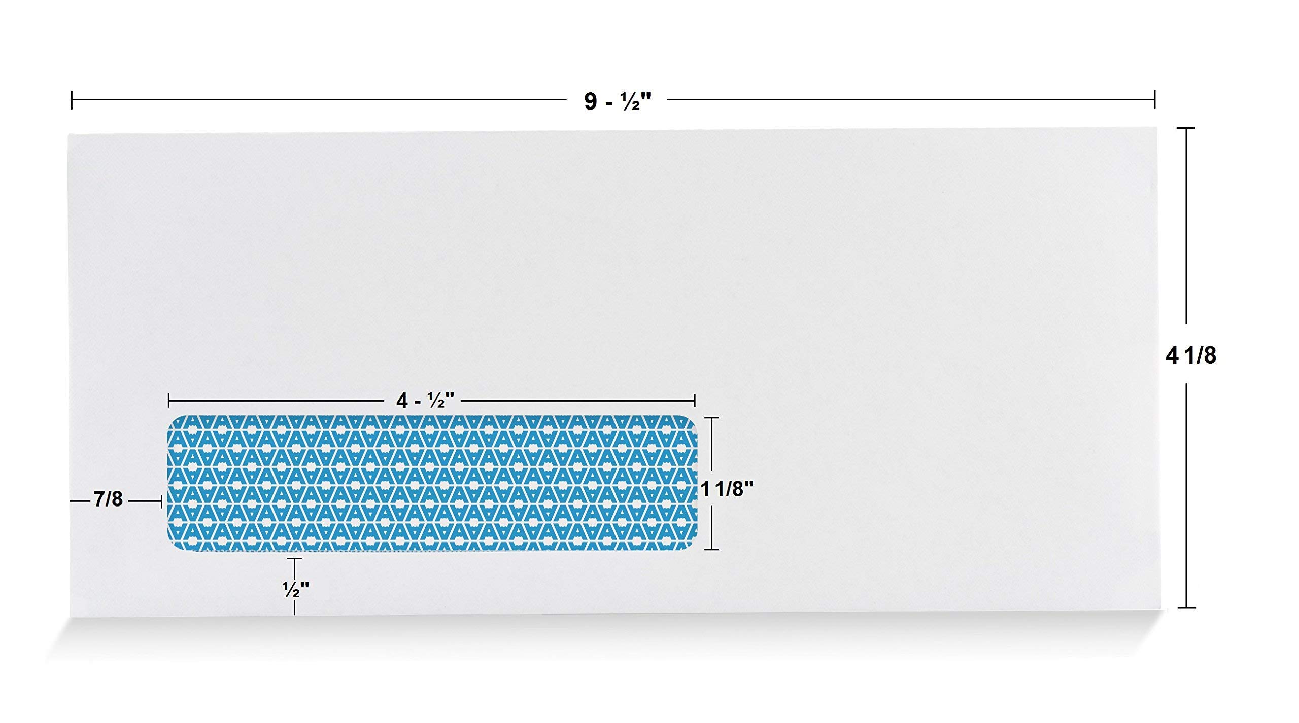 500 #10 Single Left Window SELF Seal Security Envelopes - Super Strong Quick-Seal Self Sealing Closure, Security Tinted, Size 4-1/8 x 9-1/2 Inches, 24 LB - 500 Count (35210)