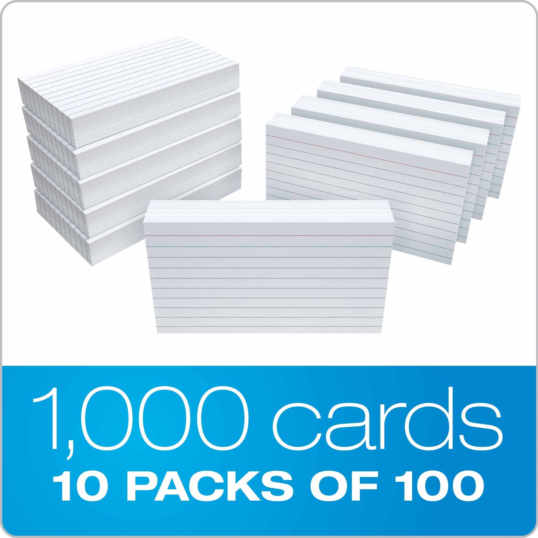 Oxford 31EE Ruled Index Cards, 3" x 5", White, 1,000 Cards (10 Packs of 100) (31)