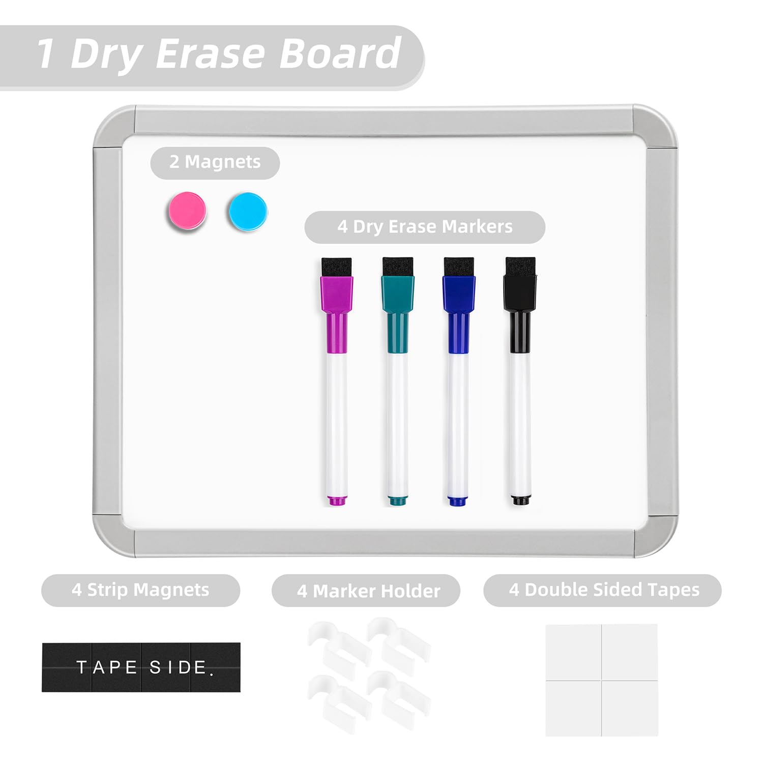 VUSIGN Small Dry Erase Whiteboard, 8.5 x 11 Inches White Board for Kids, Students, Fridge, Locker, Mini Dry Erase Board