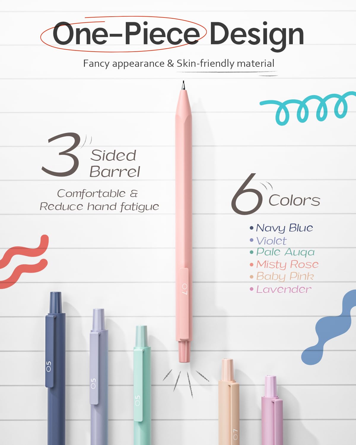 Nicpro 6PCS Pastel Mechanical Pencil Set, Cute Mechanical Pencils 0.5 & 0.7 mm with 6 Tubes HB Lead Refill, 3PCS Eraser and 9PCS Eraser Refill for Student Writing, Drawing, Sketching- with Cute Case