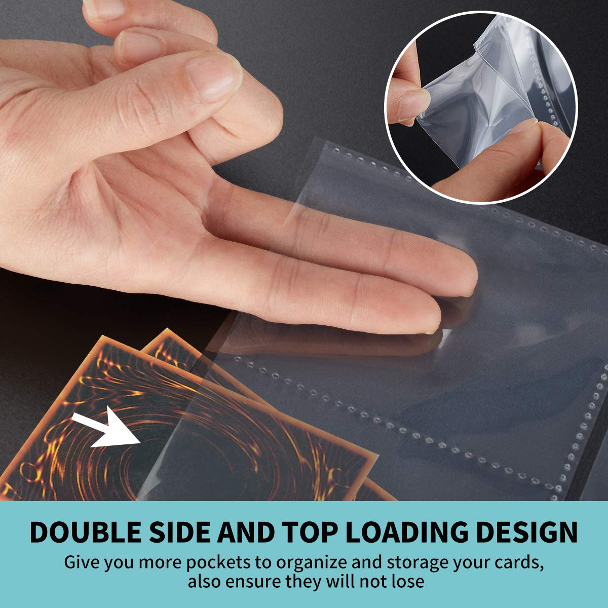 9 Pocket Page Protector - 540 Pockets Premium Double Side Trading Card Sleeves Pages for 3 Ring Binder, Standard Size Card Sheets Protectors Fit for Sport Cards, Coupon, Business Cards, Pokemon Cards