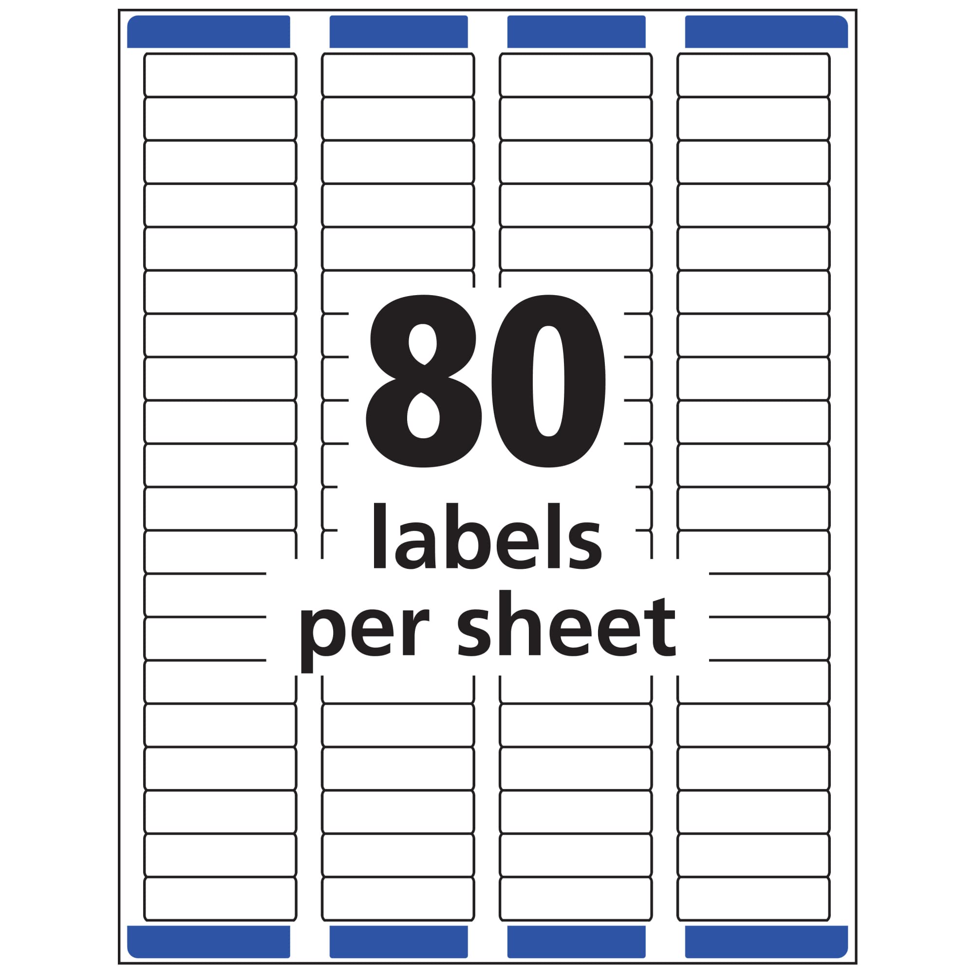 Avery Easy Peel Return Address Labels for Inkjet Printers 1/2" x 1-3/4", Pack of 2,000 (8167)
