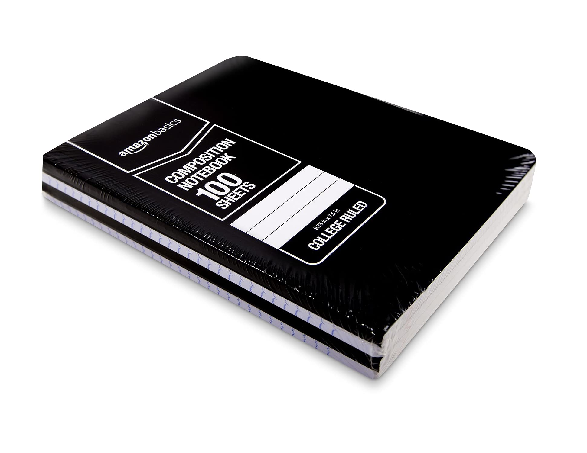 Amazon Basics College Ruled Composition Notebook, 100 Sheet, Assorted Marble Colors, 4-Pack