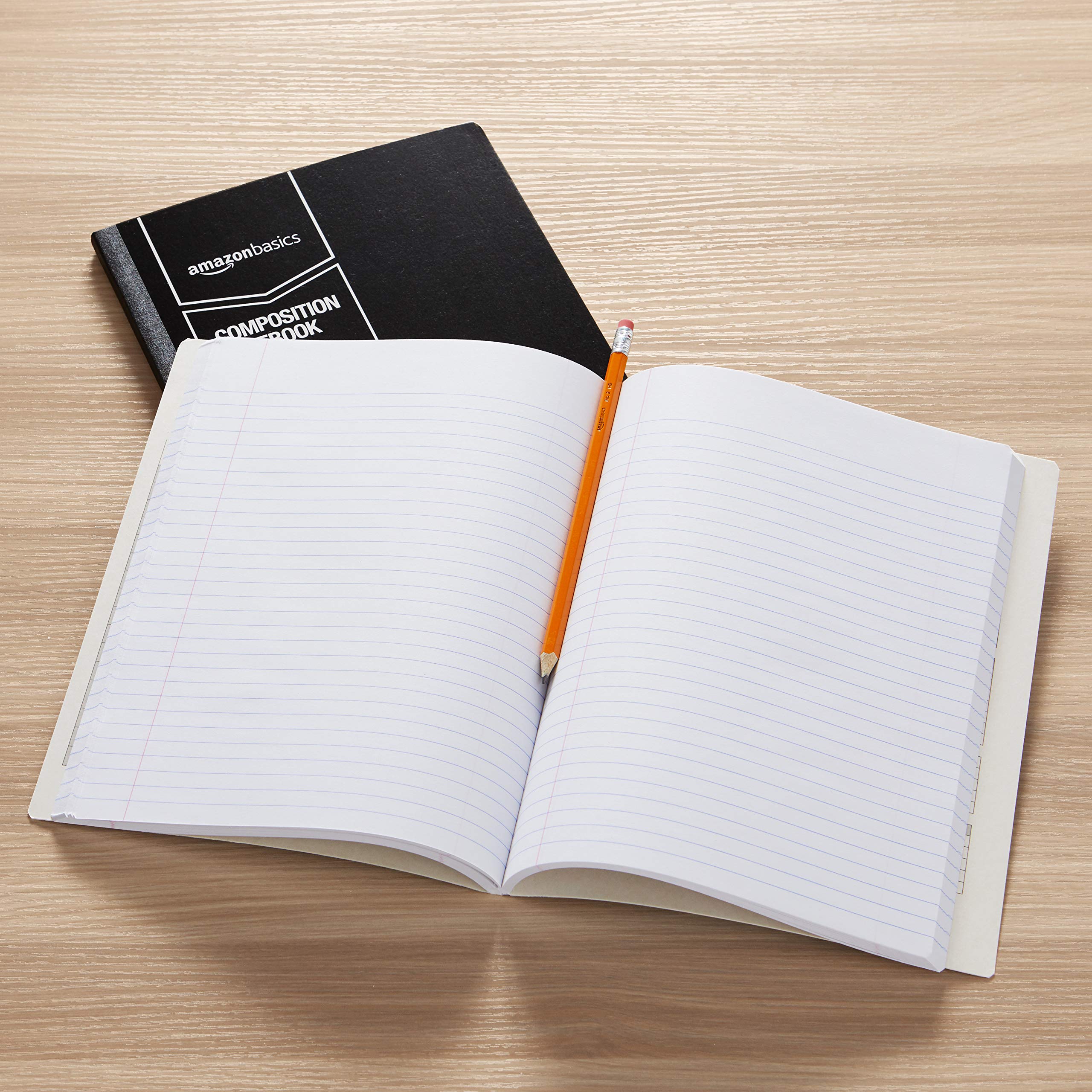 Amazon Basics College Ruled Composition Notebook, 100 Sheet, Assorted Marble Colors, 4-Pack