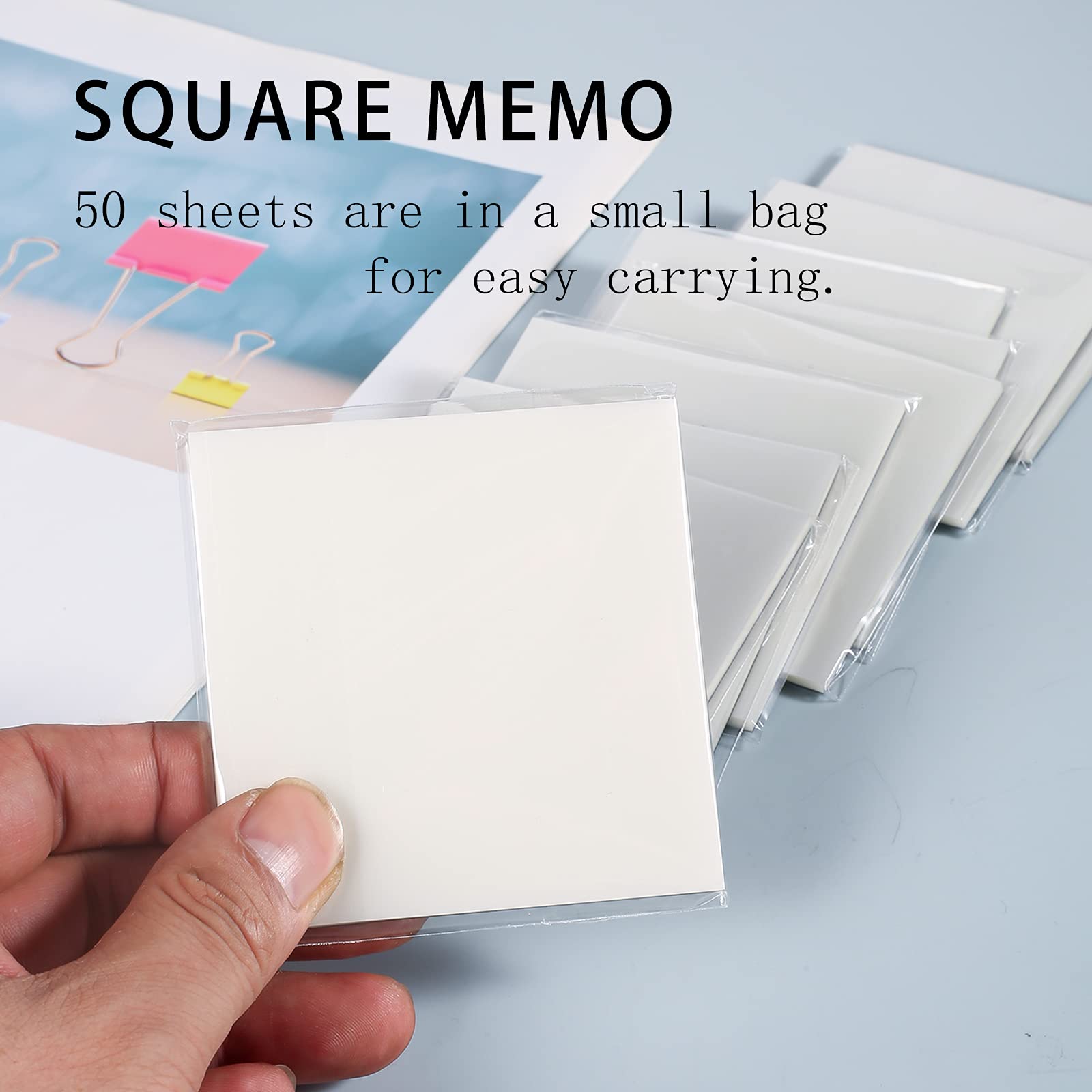 Transparent Sticky Note Pads - 500 Pcs Waterproof Self-Adhesive Pad,Translucent Sticky Notes Suitable for Reading、Studying、 Home、Office、School,Sticks Securely,Removes Cleanly (3x3in)