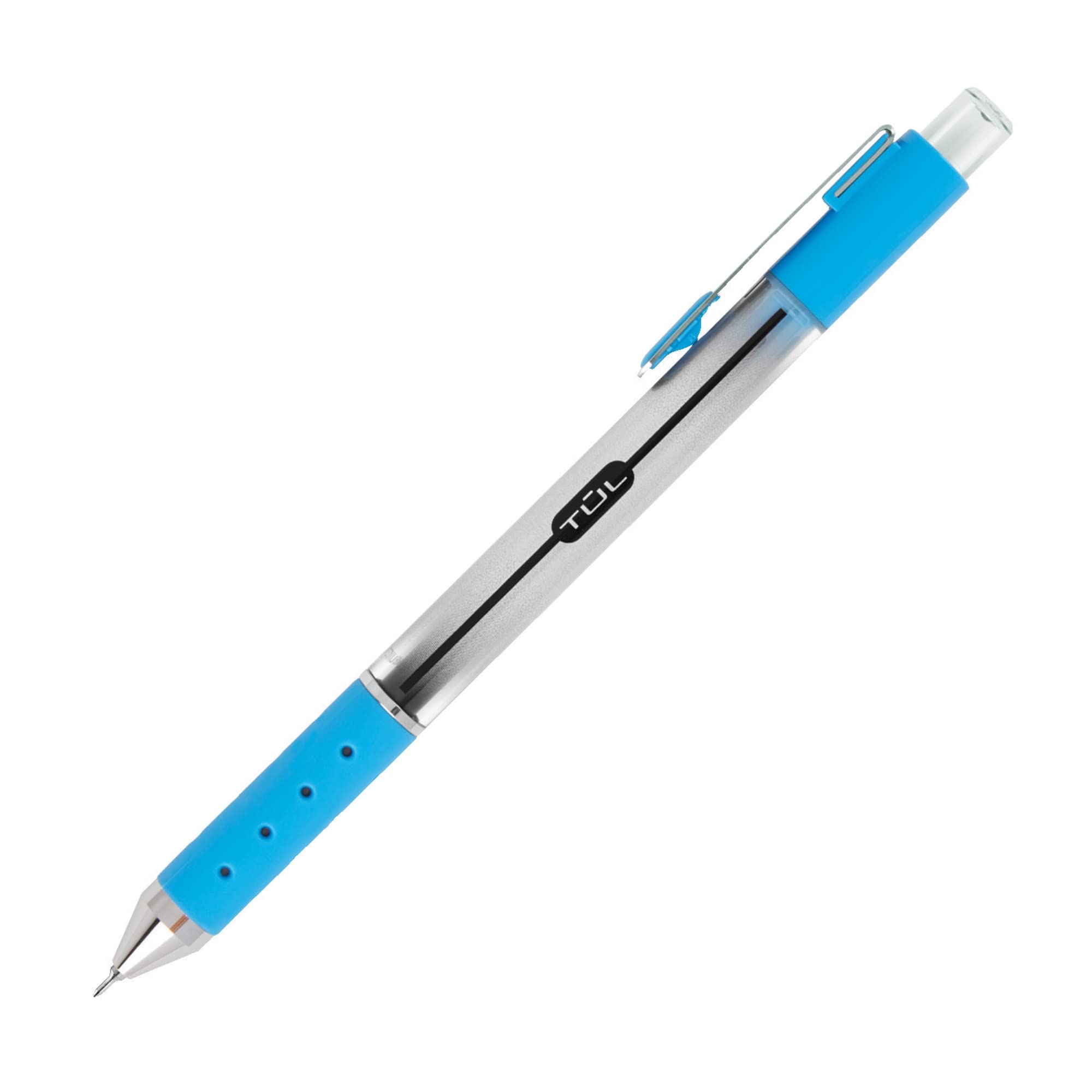 TUL Retractable Gel Pens, Needle Point, 0.5 mm, Gray Barrel, Assorted Bright Ink Colors, Pack Of 8