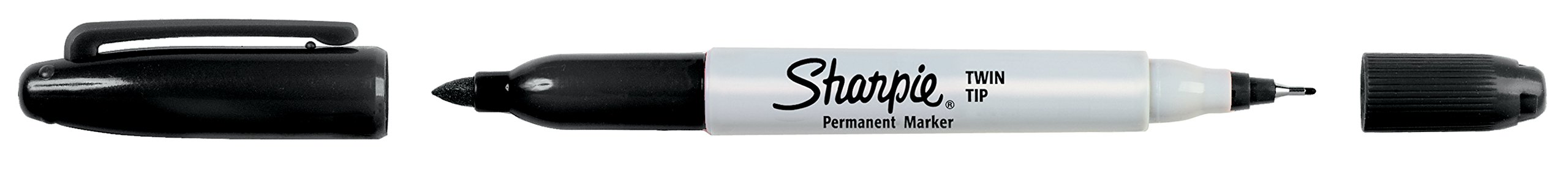 SHARPIE Twin Tip Permanent Markers, Fine and Ultra Fine, Black, 12 Count