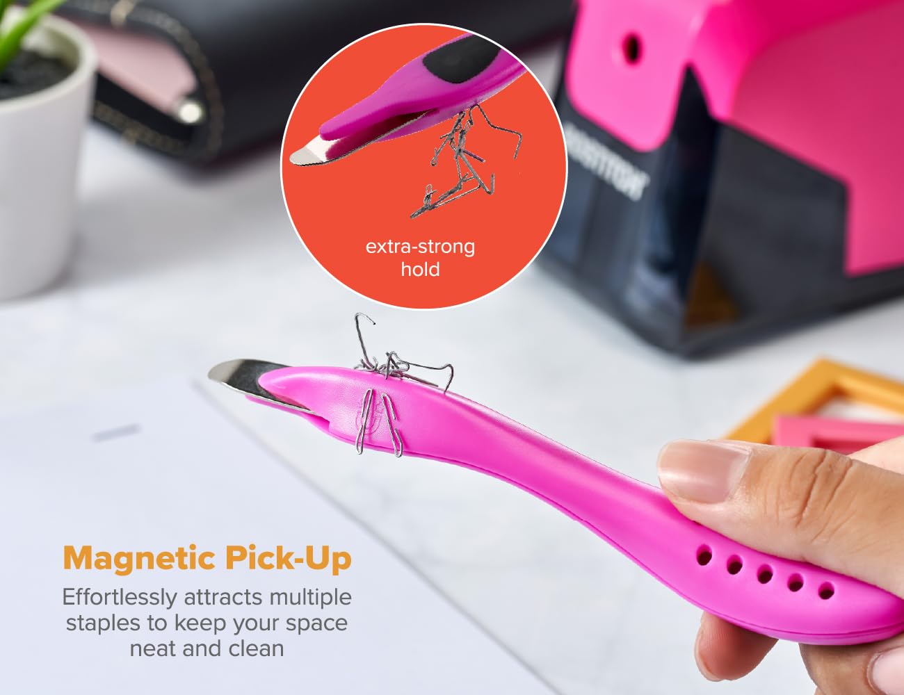Bostitch Office Professional Magnetic Easy Staple Remover Tool - 3 Pack Neon Colored Staple Puller Stick for Office Home & School.