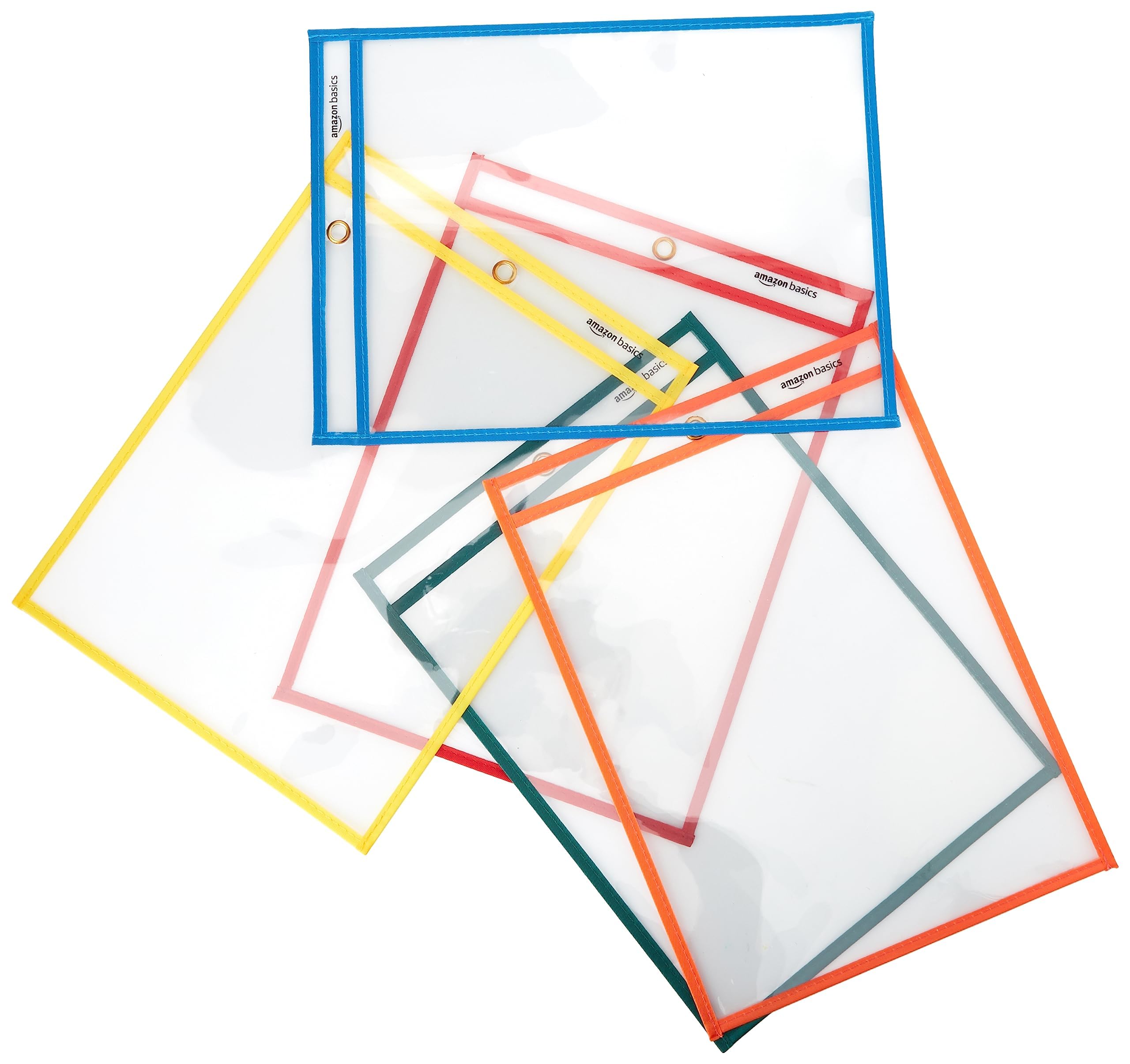 Amazon Basics Heavy Duty Dry Erase Ticket Holder Pockets 8.5" X 11", Pack of 25