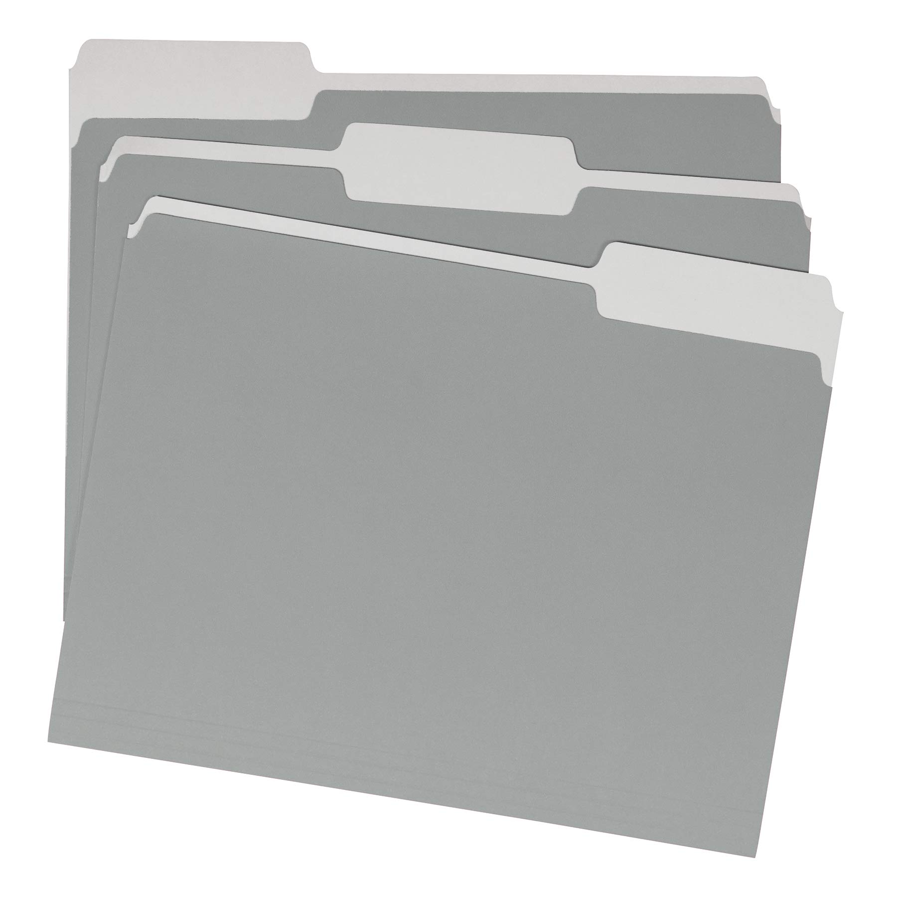Amazon Basics File Folders, Letter Size, 1/3 Cut Tab, Gray, 36-Pack