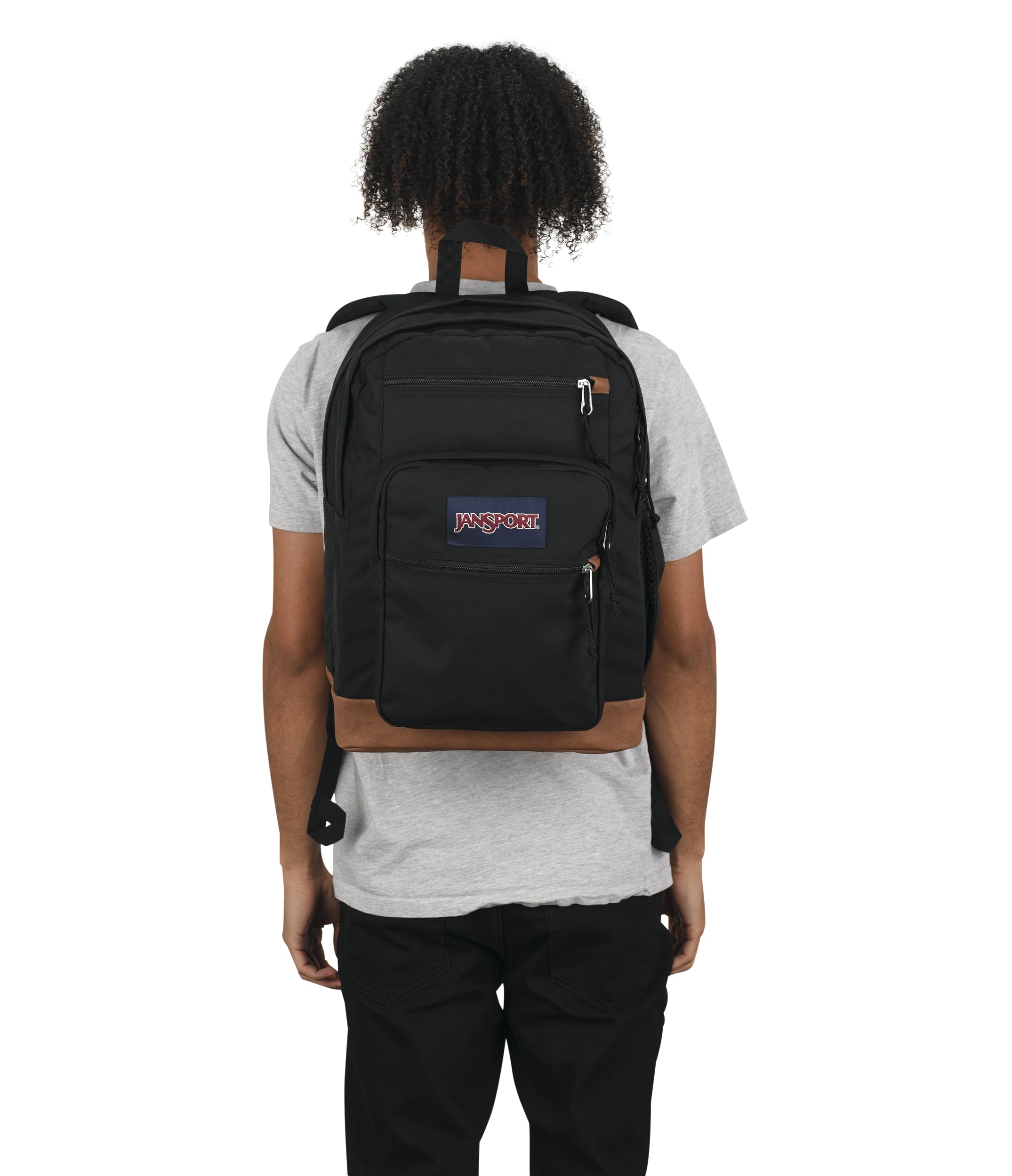 JanSport Cool Student Backpack for College Students, Teens, with 15-inch Laptop Sleeve, Black - Large Computer Bag Rucksack with 2 Compartments, Ergonomic Straps - Bookbag for Men, Women