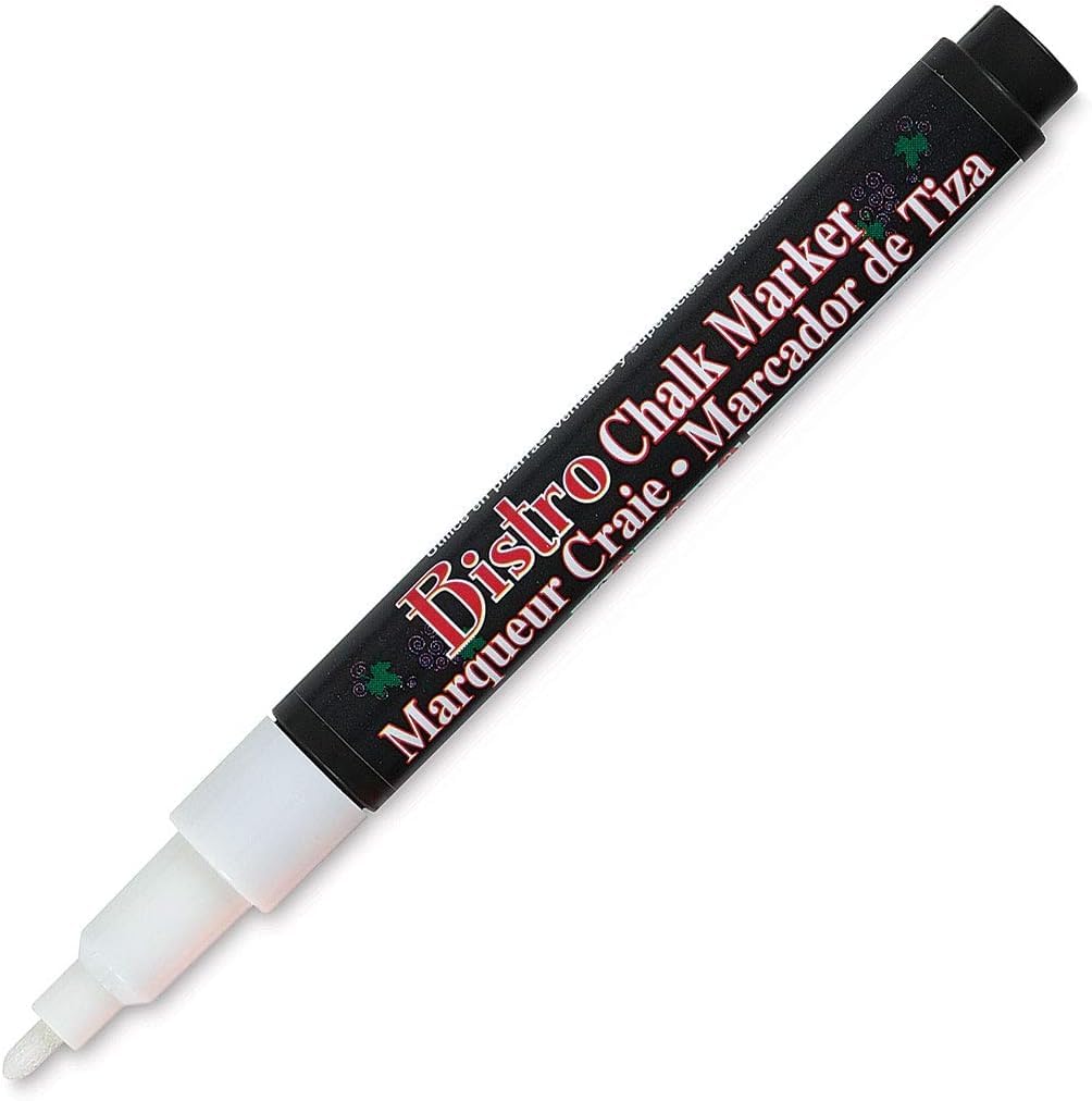 Uchida 480-C-0 Broad Point Tip Bistro Window Chalk Marker, White