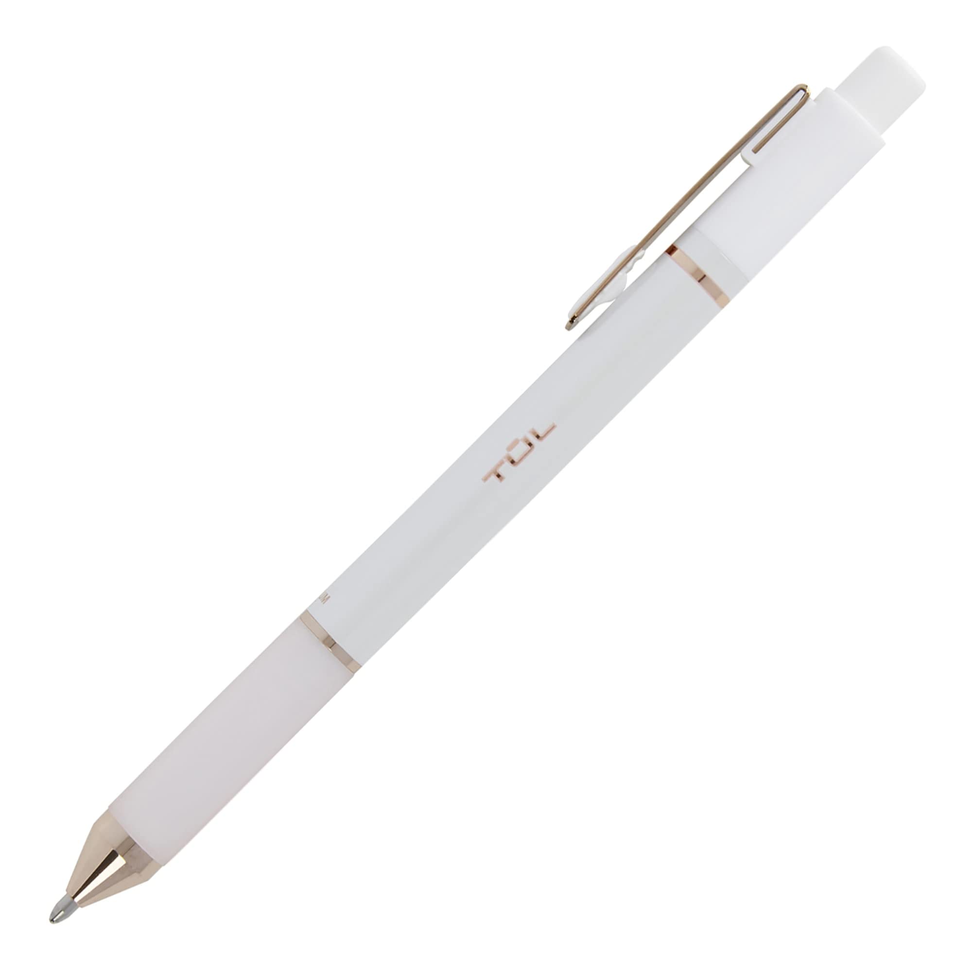 TUL® GL Series Retractable Gel Pens, Medium Point, 0.7 mm, Pearl White Barrel, Black Ink, Pack Of 12 Pens