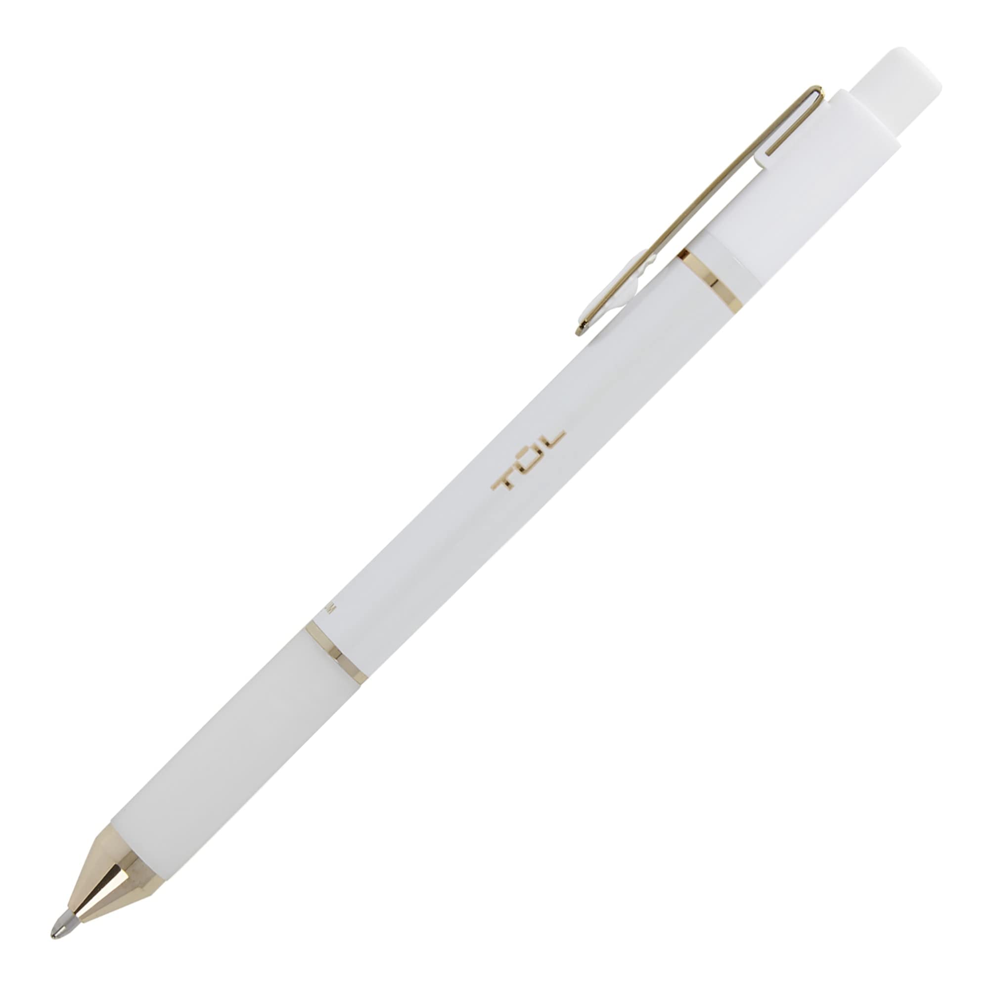 TUL® GL Series Retractable Gel Pens, Medium Point, 0.7 mm, Pearl White Barrel, Black Ink, Pack Of 12 Pens