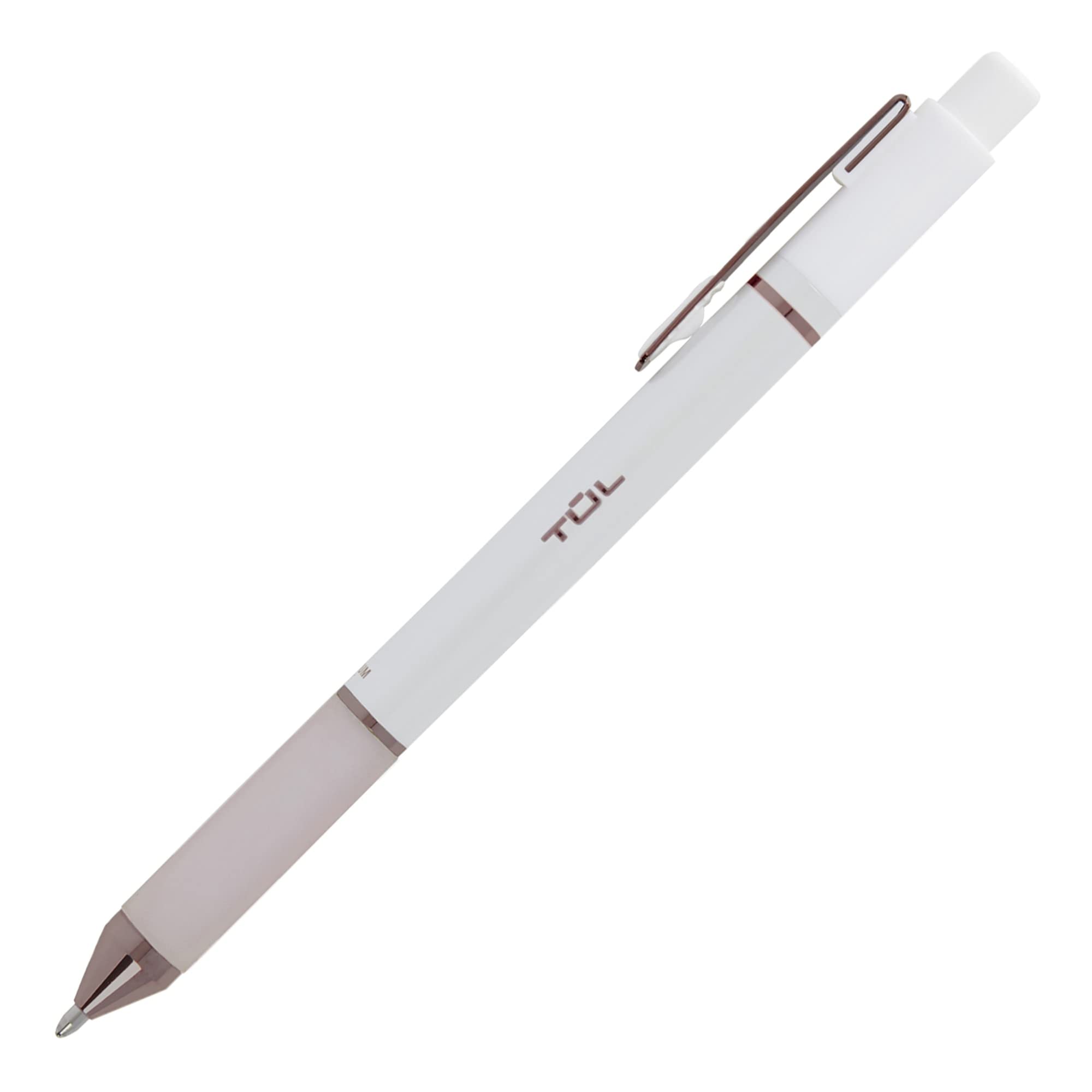 TUL® GL Series Retractable Gel Pens, Medium Point, 0.7 mm, Pearl White Barrel, Black Ink, Pack Of 12 Pens