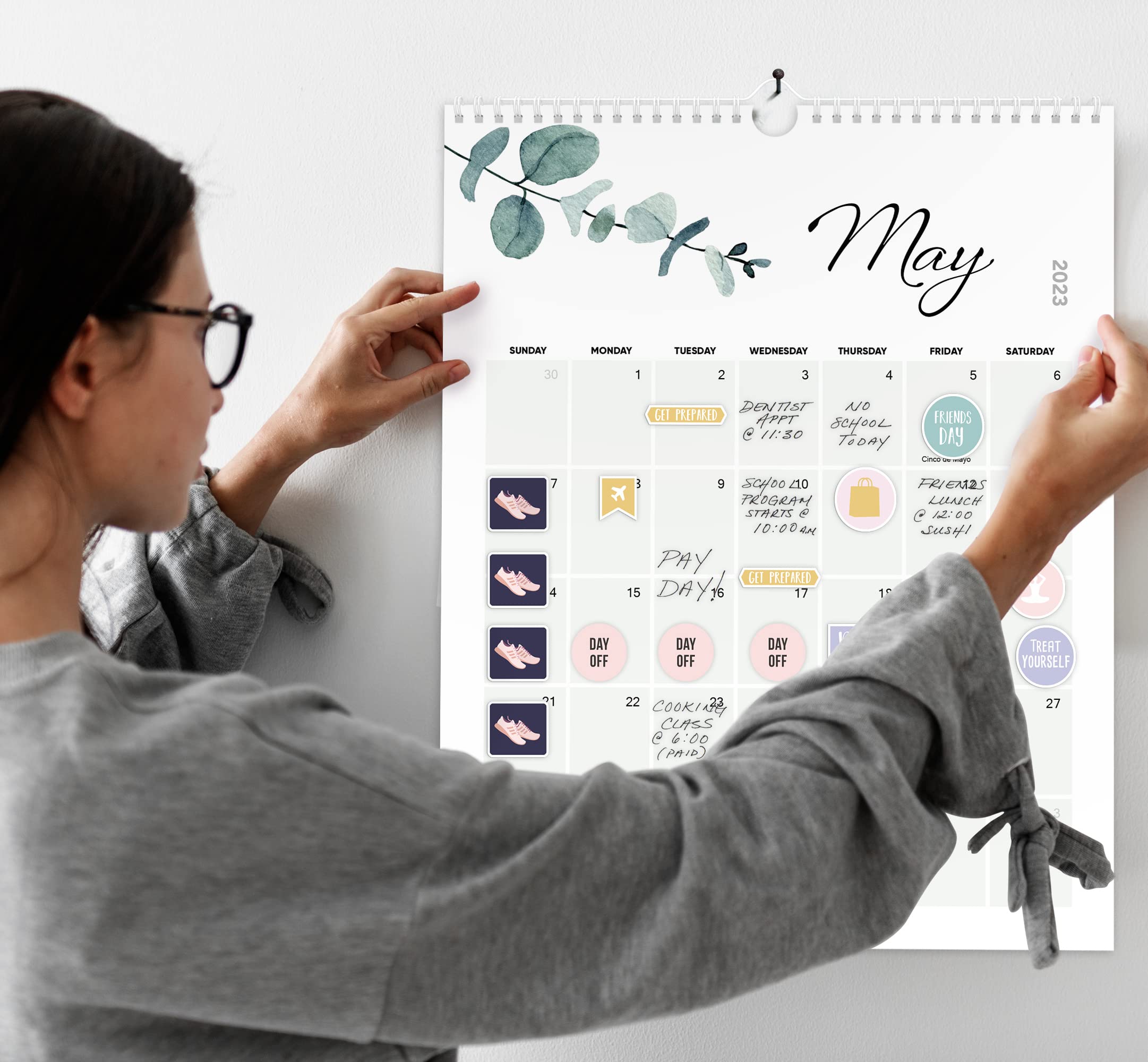 Aesthetic 2023 Vertical Greenery Wall Calendar - Runs Until July 2024 - The Perfect Monthly Calendar for Easy Planning