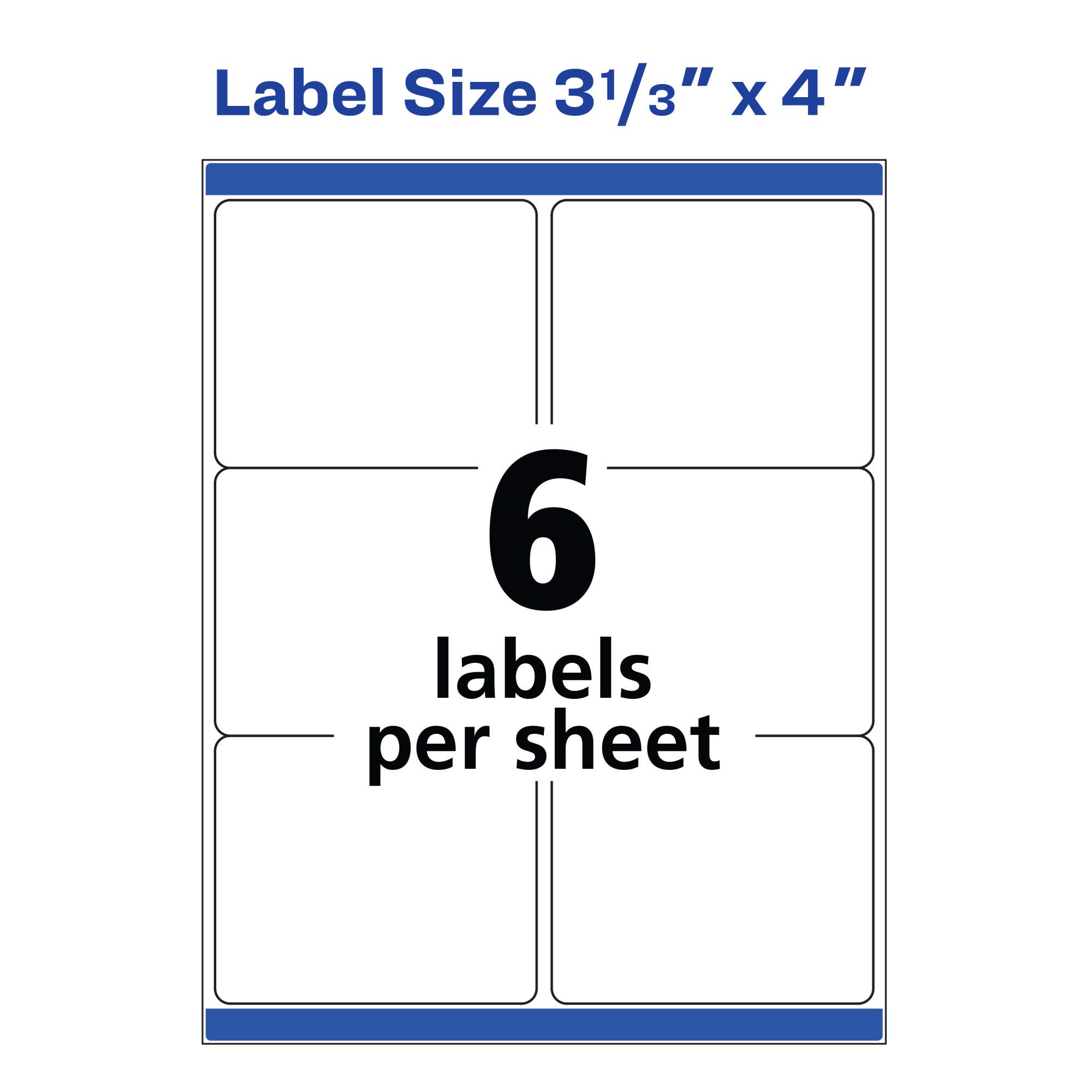 Avery Shipping Address Labels, Laser Printers, 150 Labels, 3-1/3x4 Labels, Permanent Adhesive, TrueBlock (5264), White