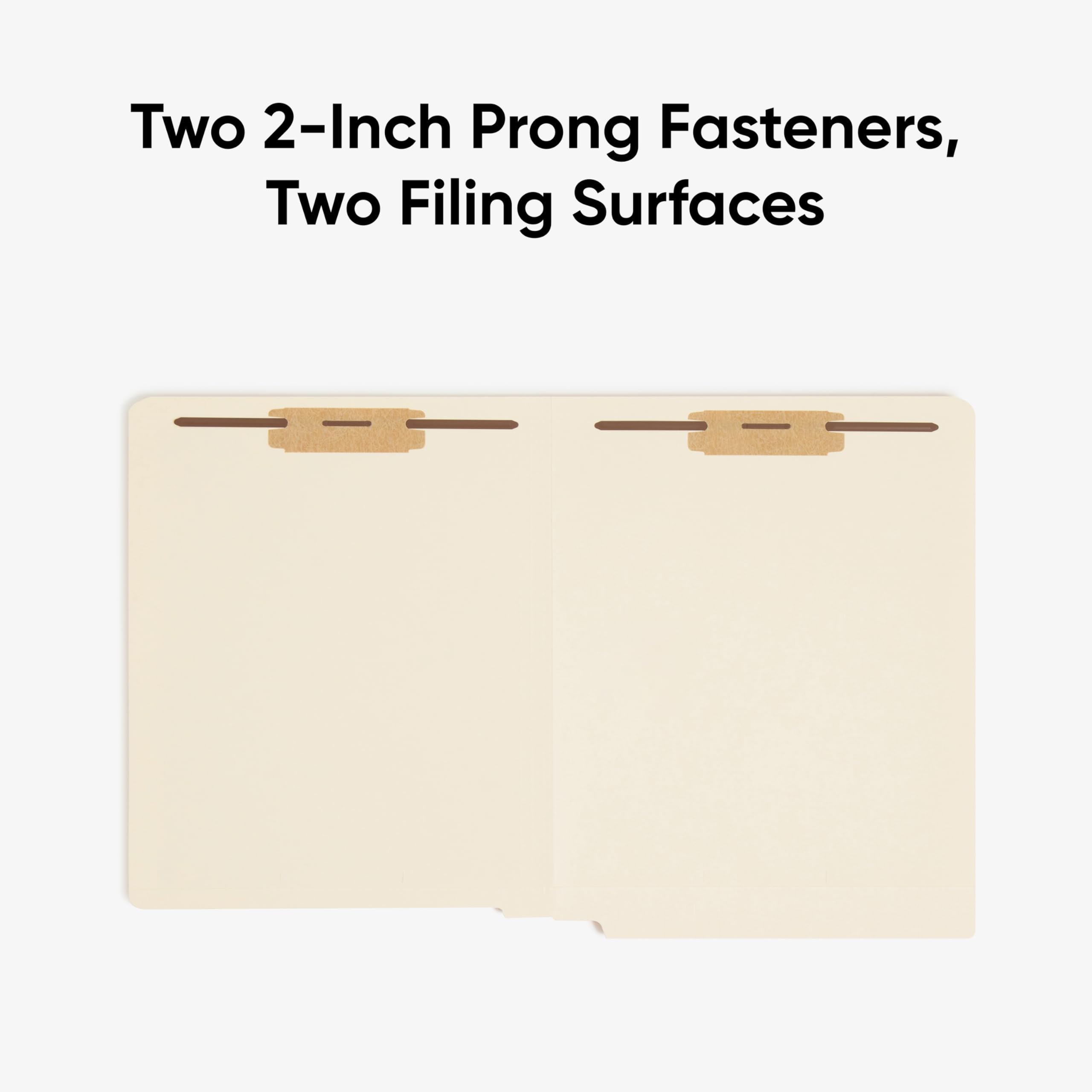 Smead End Tab Fastener File Folder, Shelf-Master® Reinforced Straight-Cut Tab, 2 Fasteners, Letter Size, Manila, 50 per Box (34115)