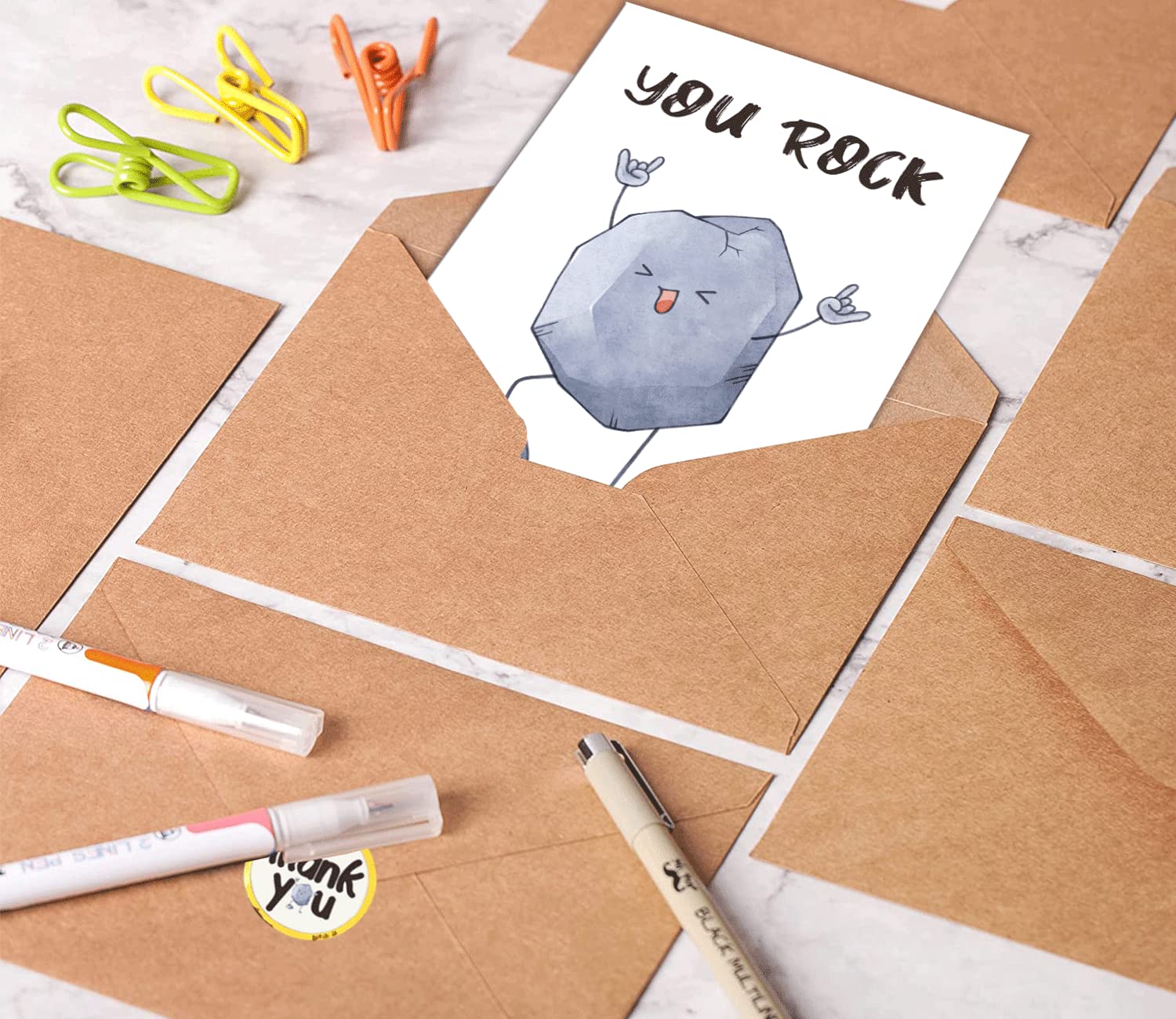 40 Funny Thank You Cards wtih Envelopes & Stickers,Pun Greeting Note Cards 4 x 6 in,Bulk Boxed Set Assortment Blank Notecards Card Great for Employee Teachers Friends Business Coworker Gratitude Appreciation