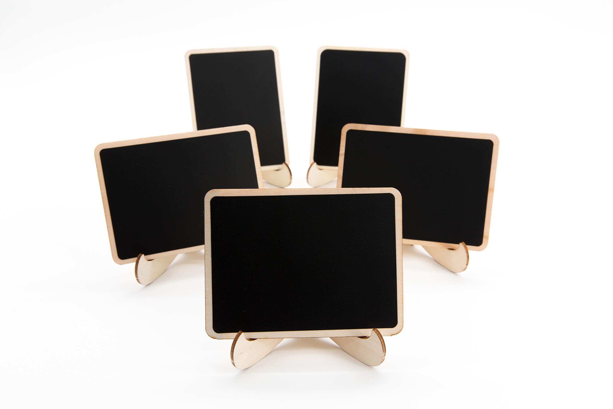10 Pack Mini Chalkboards Signs with Easel Stand, Small Rectangle Chalkboards Blackboard, Wood Place Cards for Weddings, Birthday Parties, Message Board Signs and Event Decoration