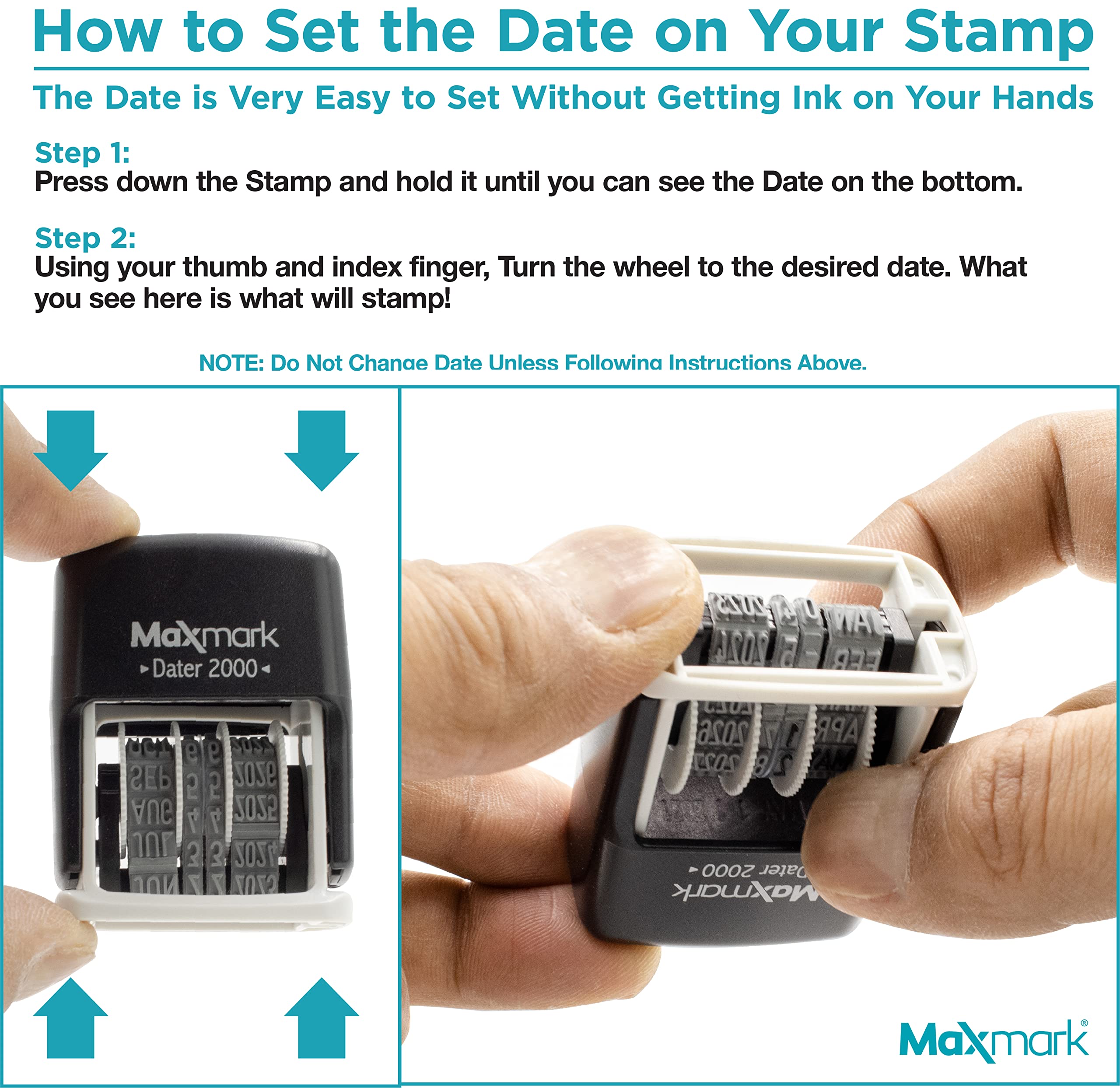 MaxMark Dater 2000 Self Inking Date Stamp - Black