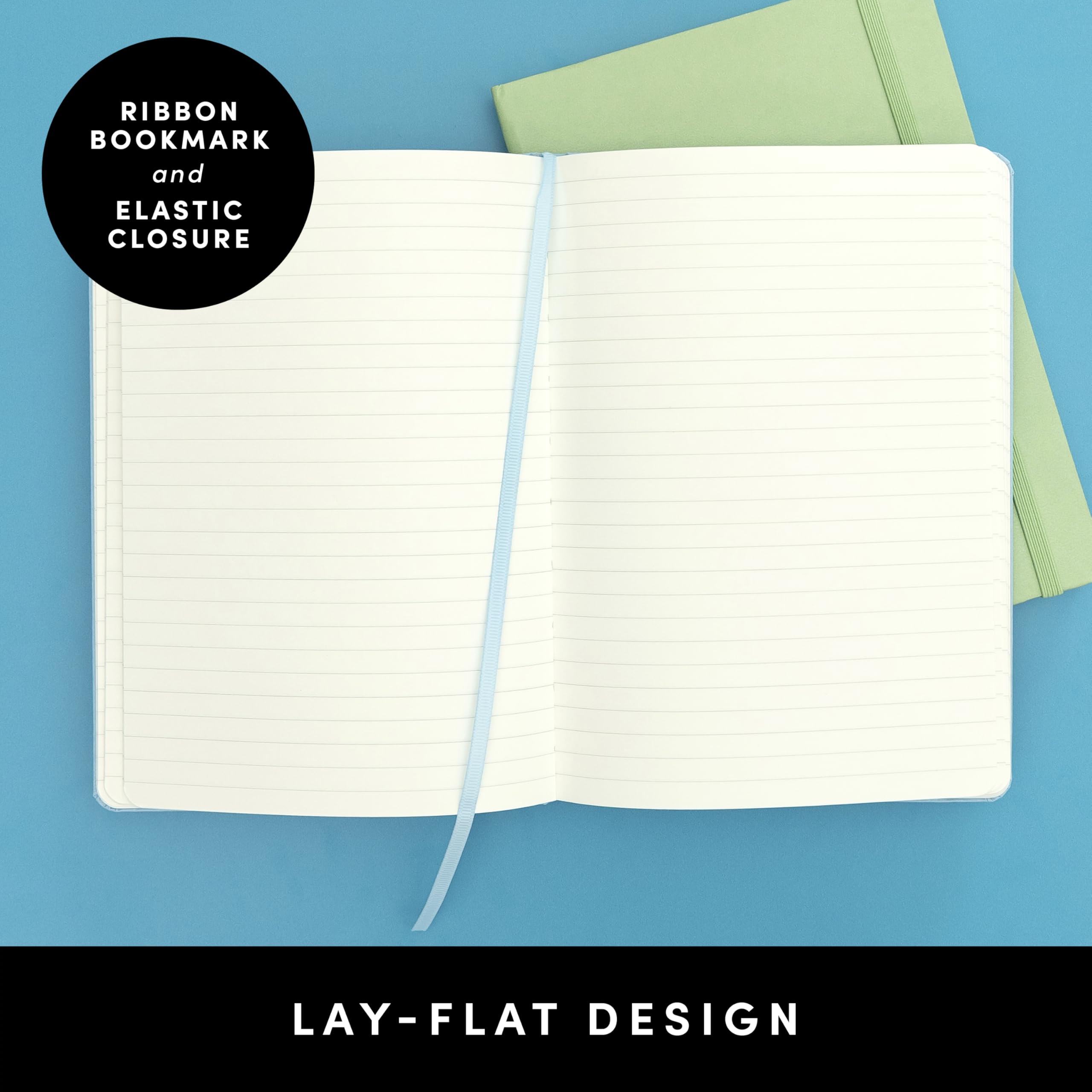 PAPERAGE Lined Journal Notebooks, 3 Pack, (Yellow, Blush & Turquoise), 160 Pages, Medium 5.7 inches x 8 inches - 100 GSM Thick Paper, Hardcover