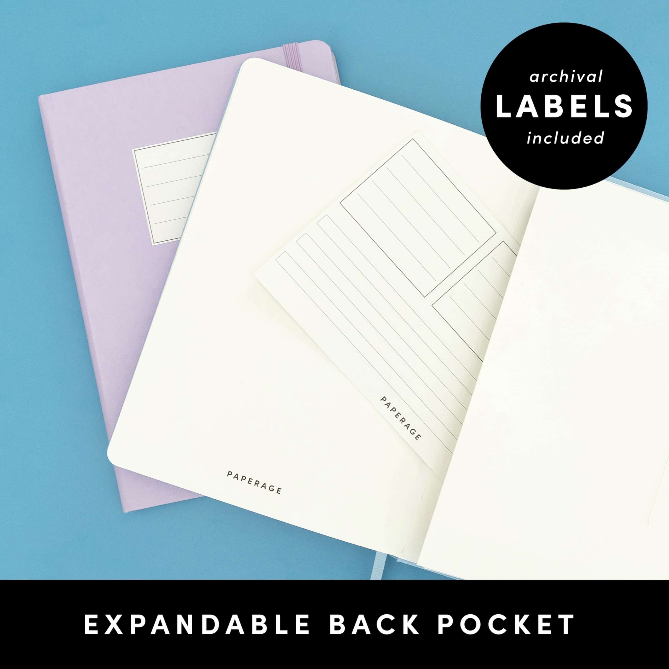 PAPERAGE Lined Journal Notebooks, 3 Pack, (Yellow, Blush & Turquoise), 160 Pages, Medium 5.7 inches x 8 inches - 100 GSM Thick Paper, Hardcover