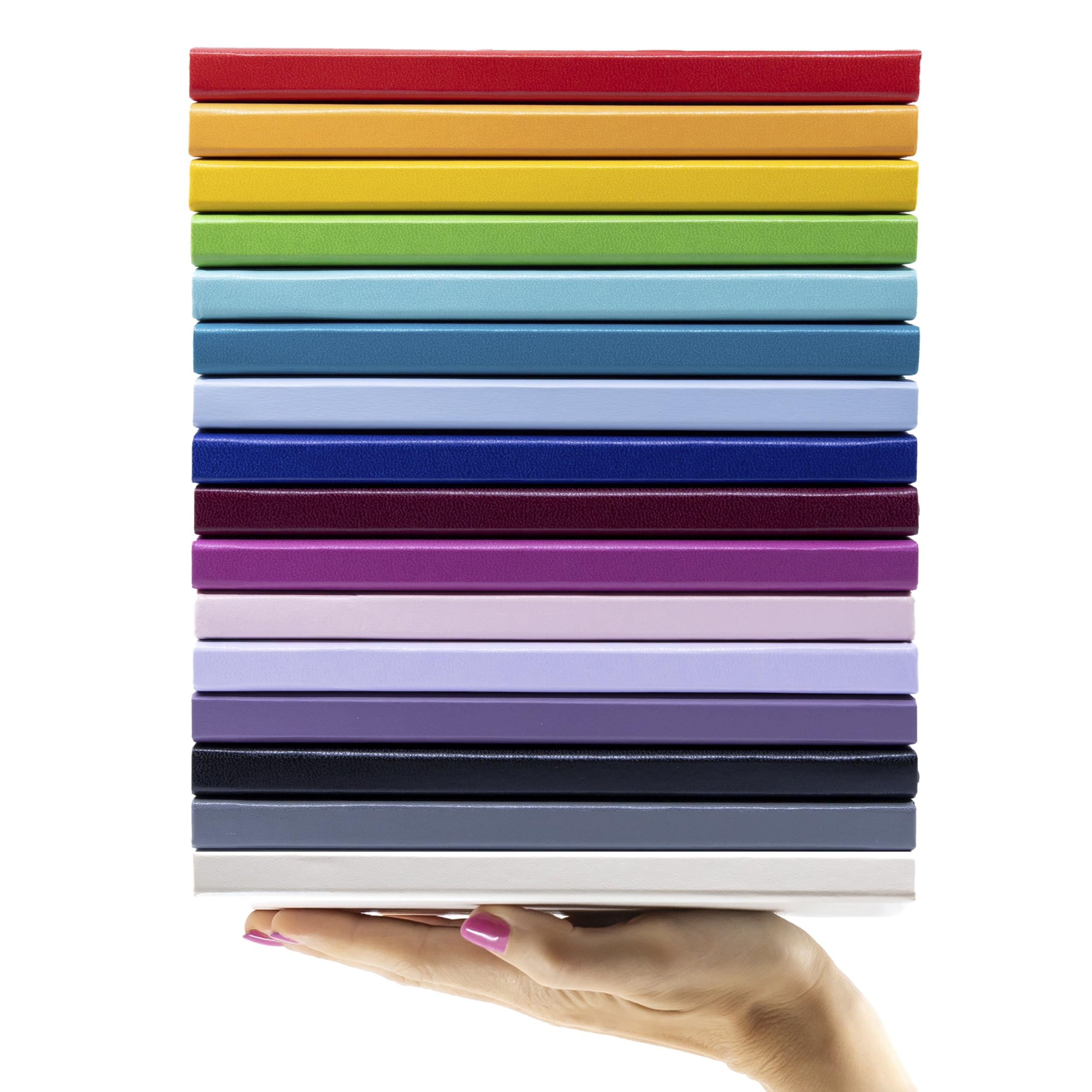 PAPERAGE Lined Journal Notebooks, 3 Pack, (Yellow, Blush & Turquoise), 160 Pages, Medium 5.7 inches x 8 inches - 100 GSM Thick Paper, Hardcover